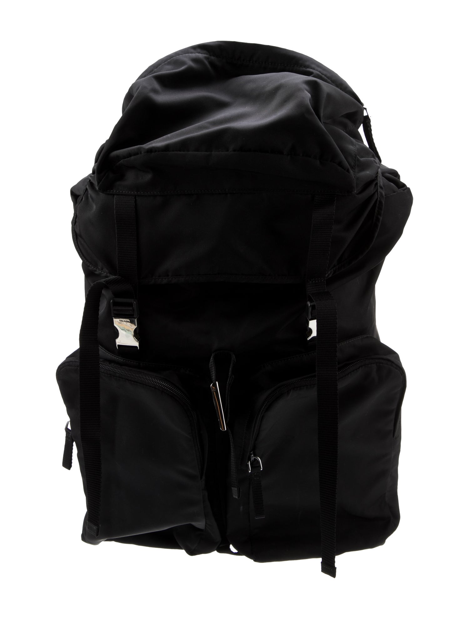 Prada Enameled Metal Triangle Backpack 2021 - Black Backpacks, Bags ...