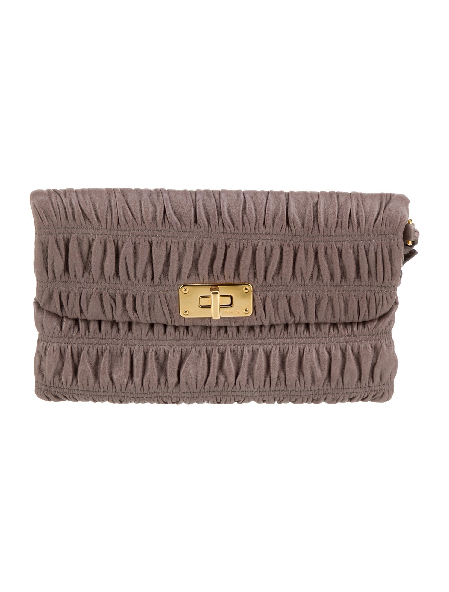 Prada Nappa Gaufre Leather Clutch - Grey Clutches, Handbags ...