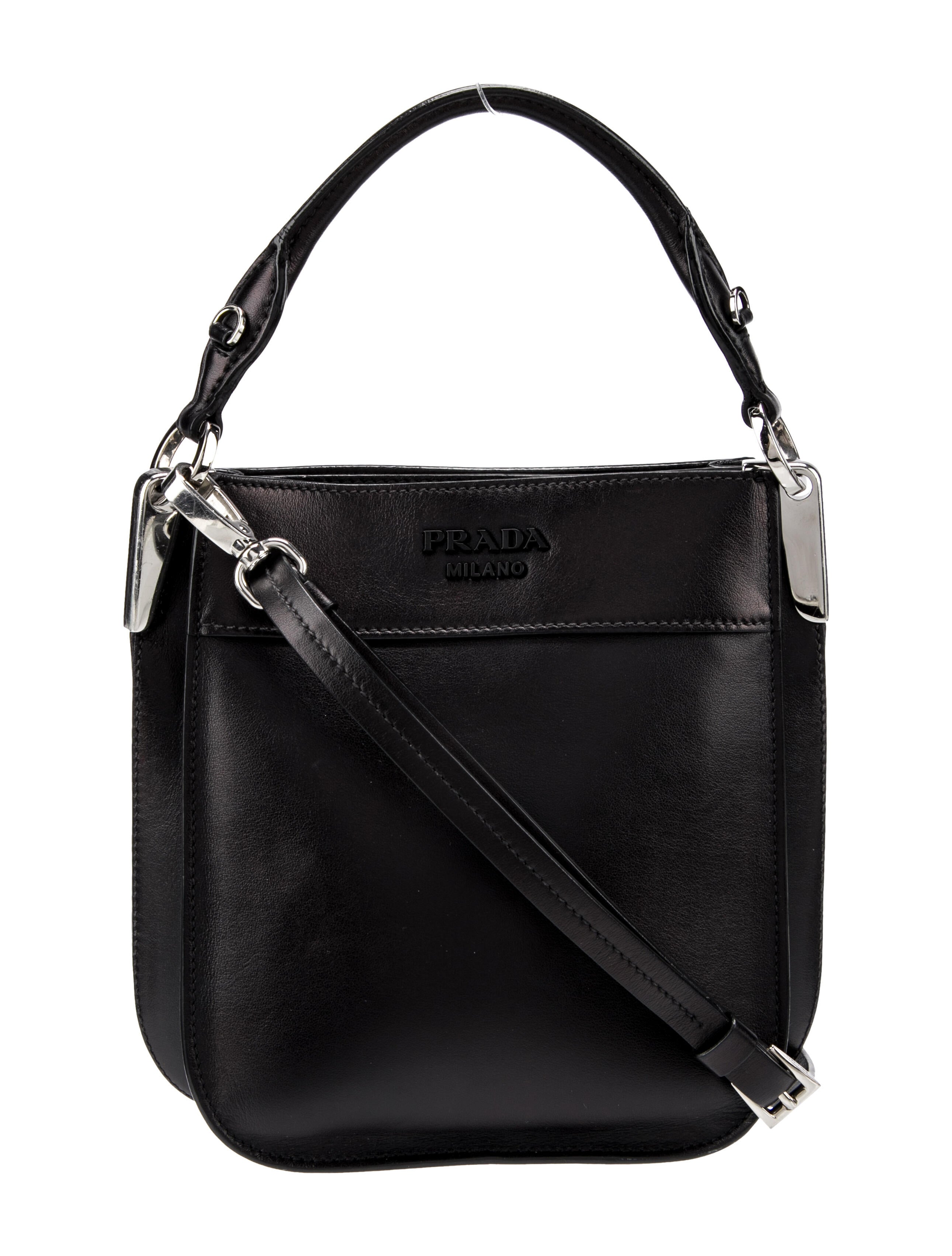 Prada City Calf Leather Margit - Black Handle Bags, Handbags ...