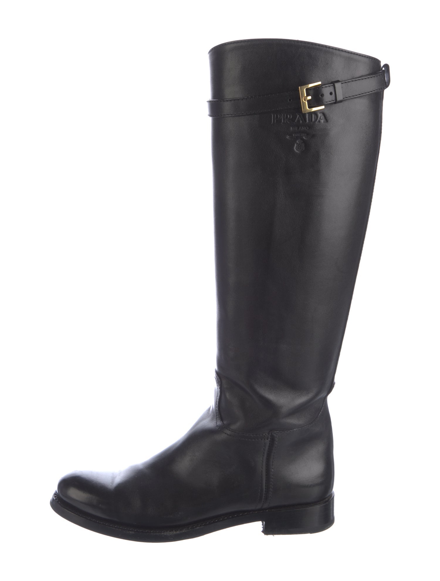 Prada Leather Riding Boots - Black Boots, Shoes - PRA1068892 | The RealReal