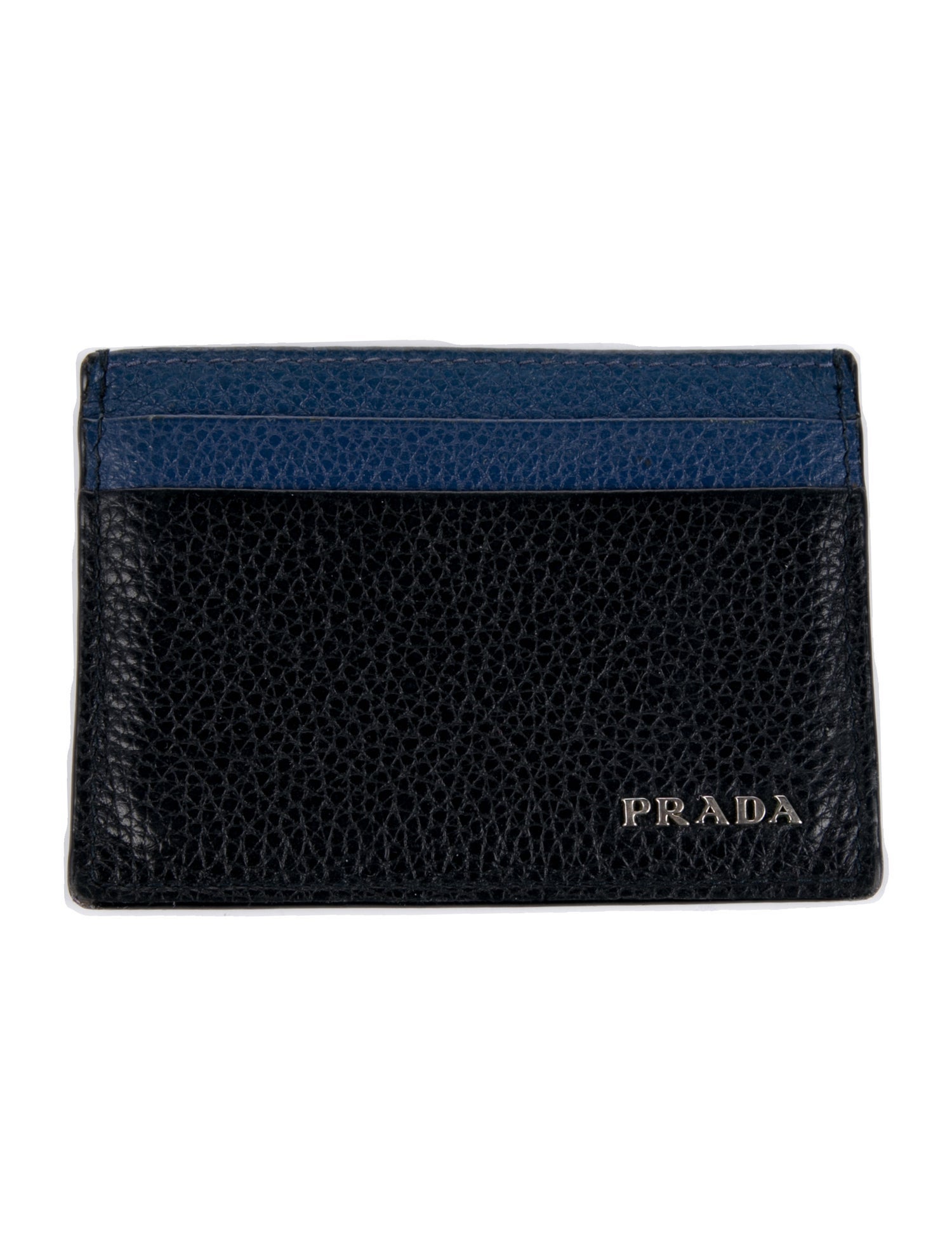 Prada Vitello Daino Leather Card Holder - Blue Wallets, Accessories ...