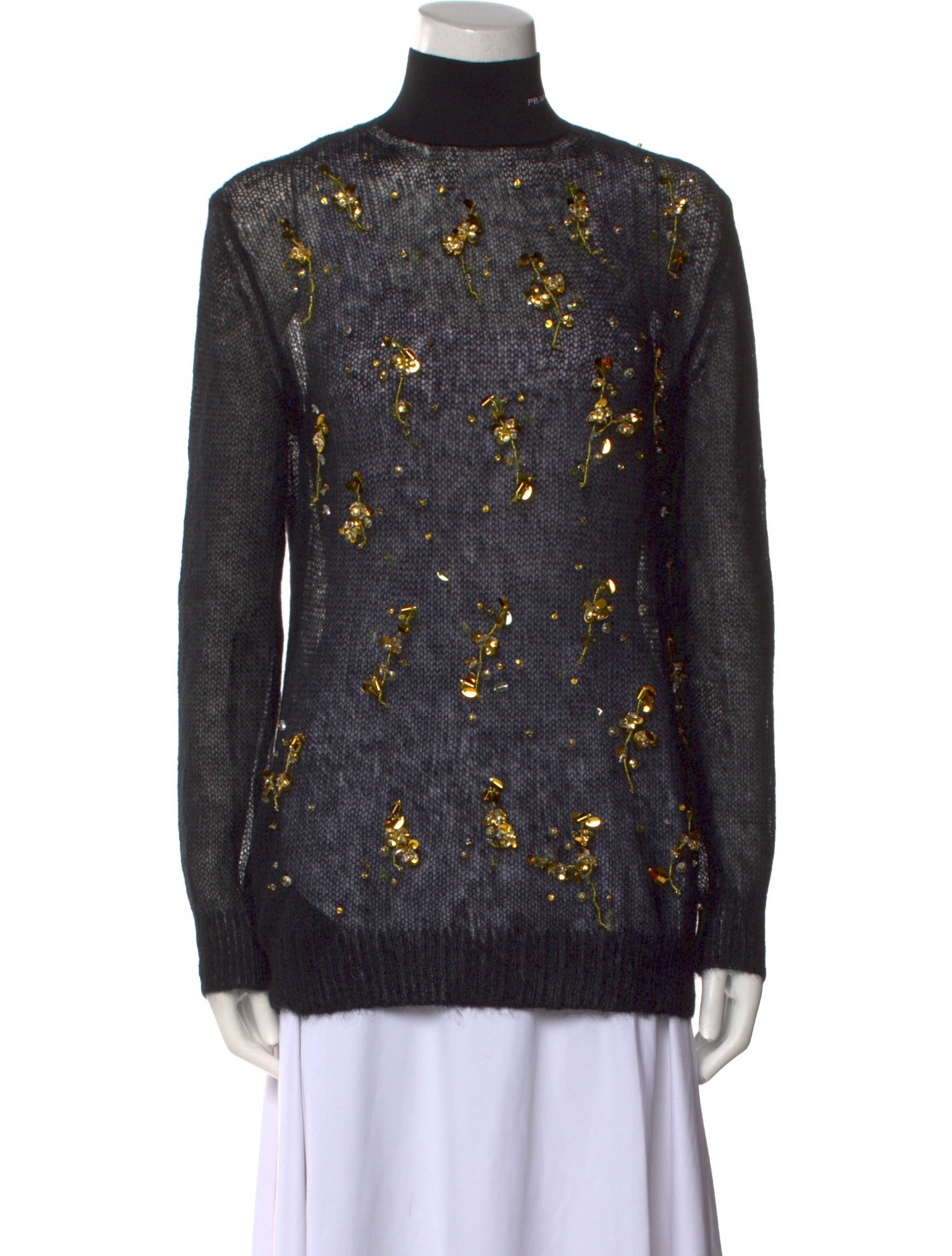 Prada 2022 Lace Pattern Sweater - Black Knitwear, Clothing - PRA1072762 ...