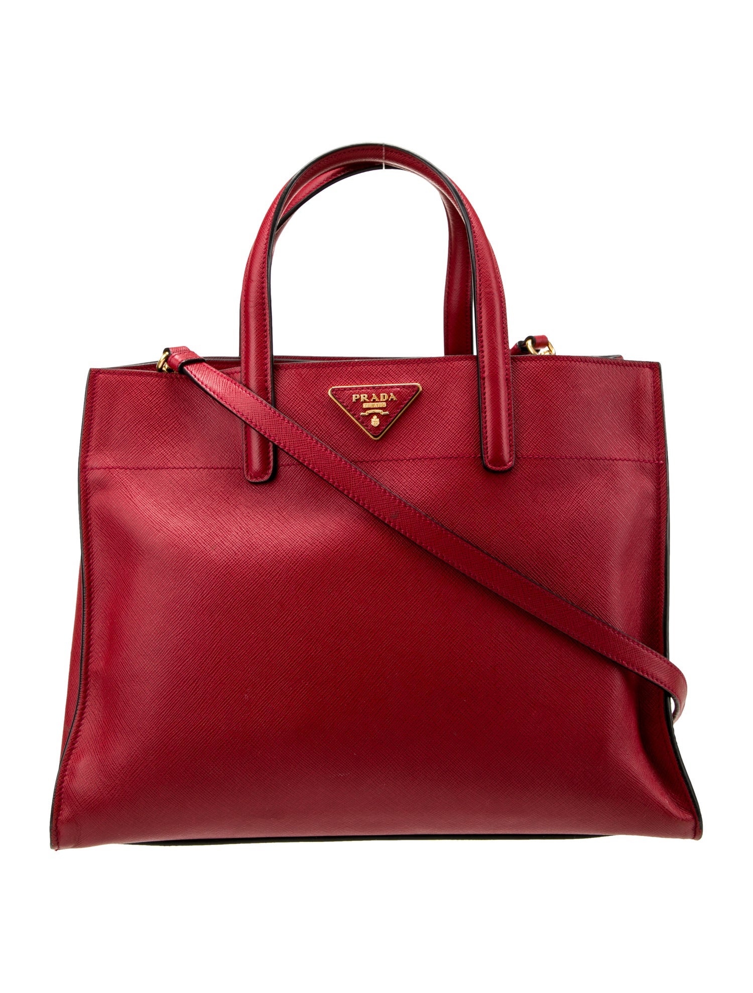 Prada Saffiano Leather Tote - Red Totes, Handbags - PRA1074122 | The ...