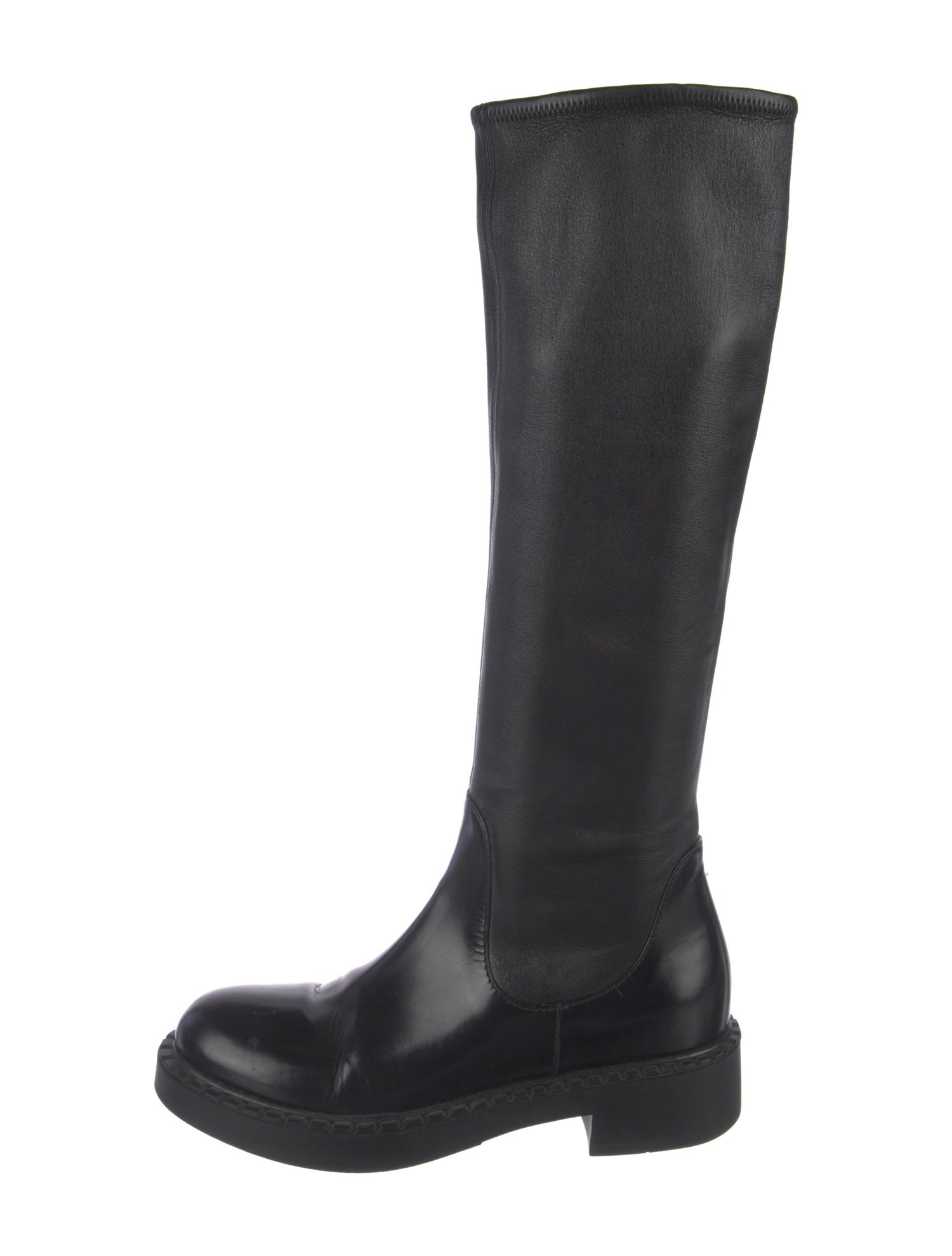 Prada Leather Riding Boots - Black Boots, Shoes - PRA1078835 | The RealReal