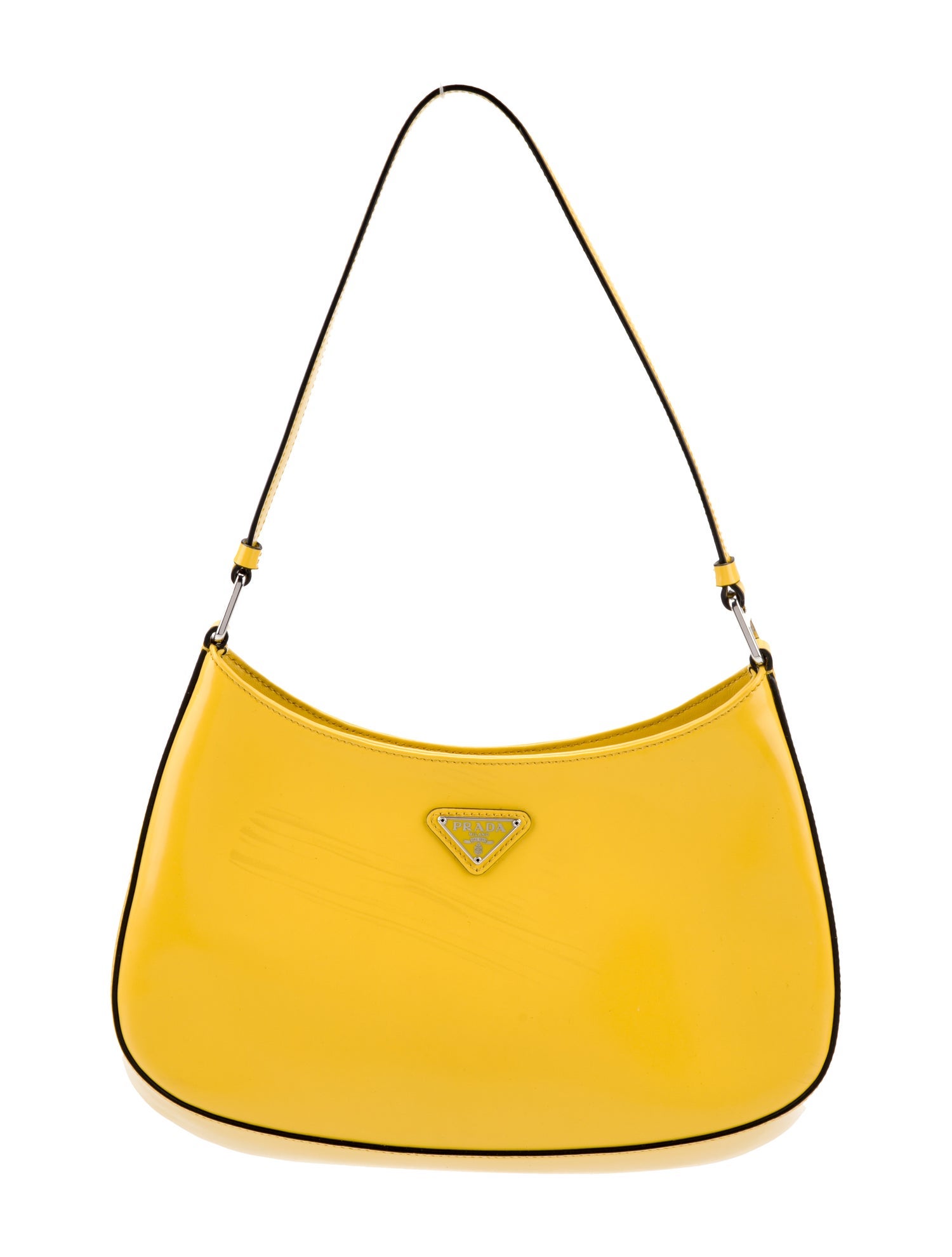 Prada Enameled Metal Triangle Cleo - Yellow Shoulder Bags, Handbags ...