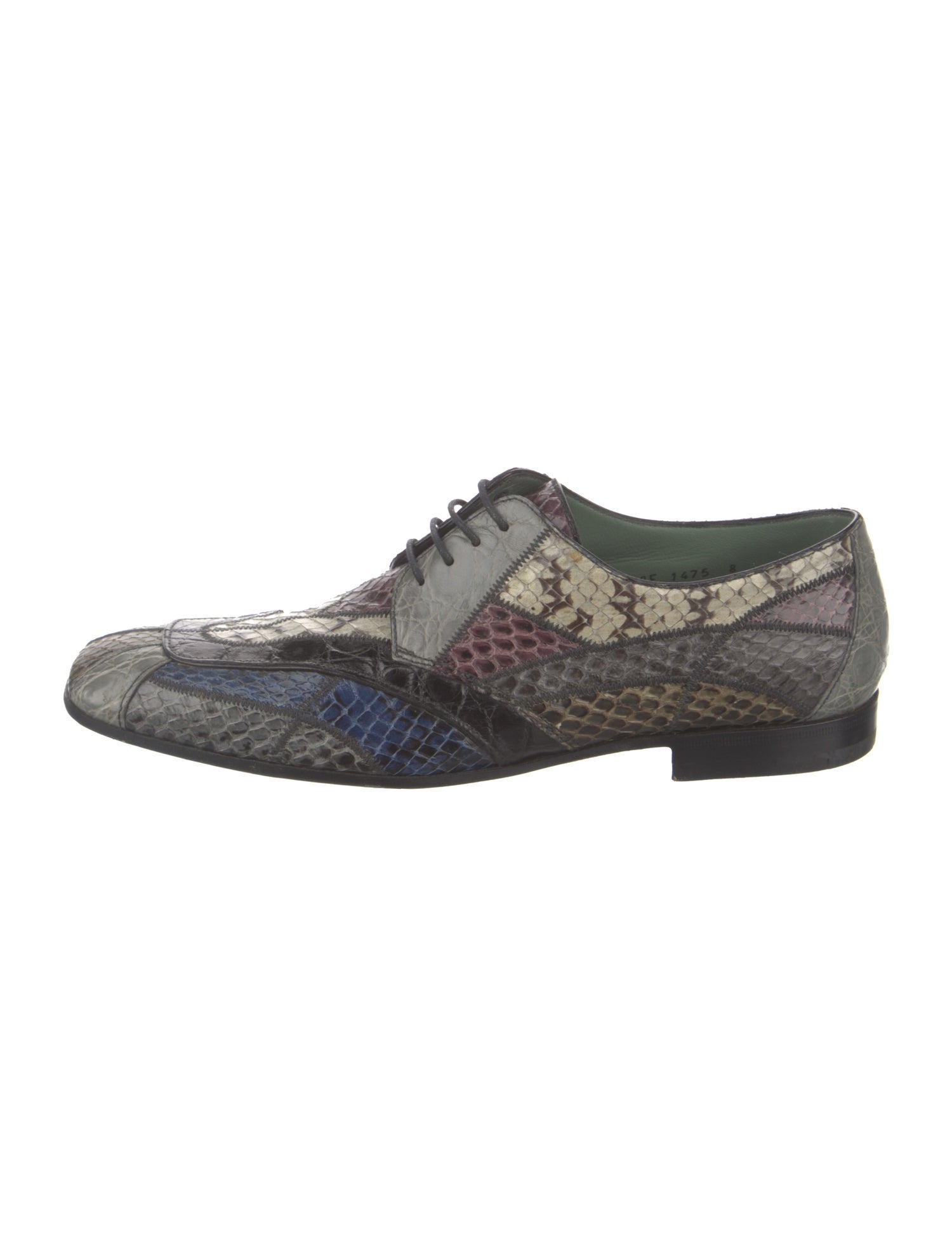 Prada Snakeskin Animal Print Dress Loafers - Blue Loafers, Shoes ...