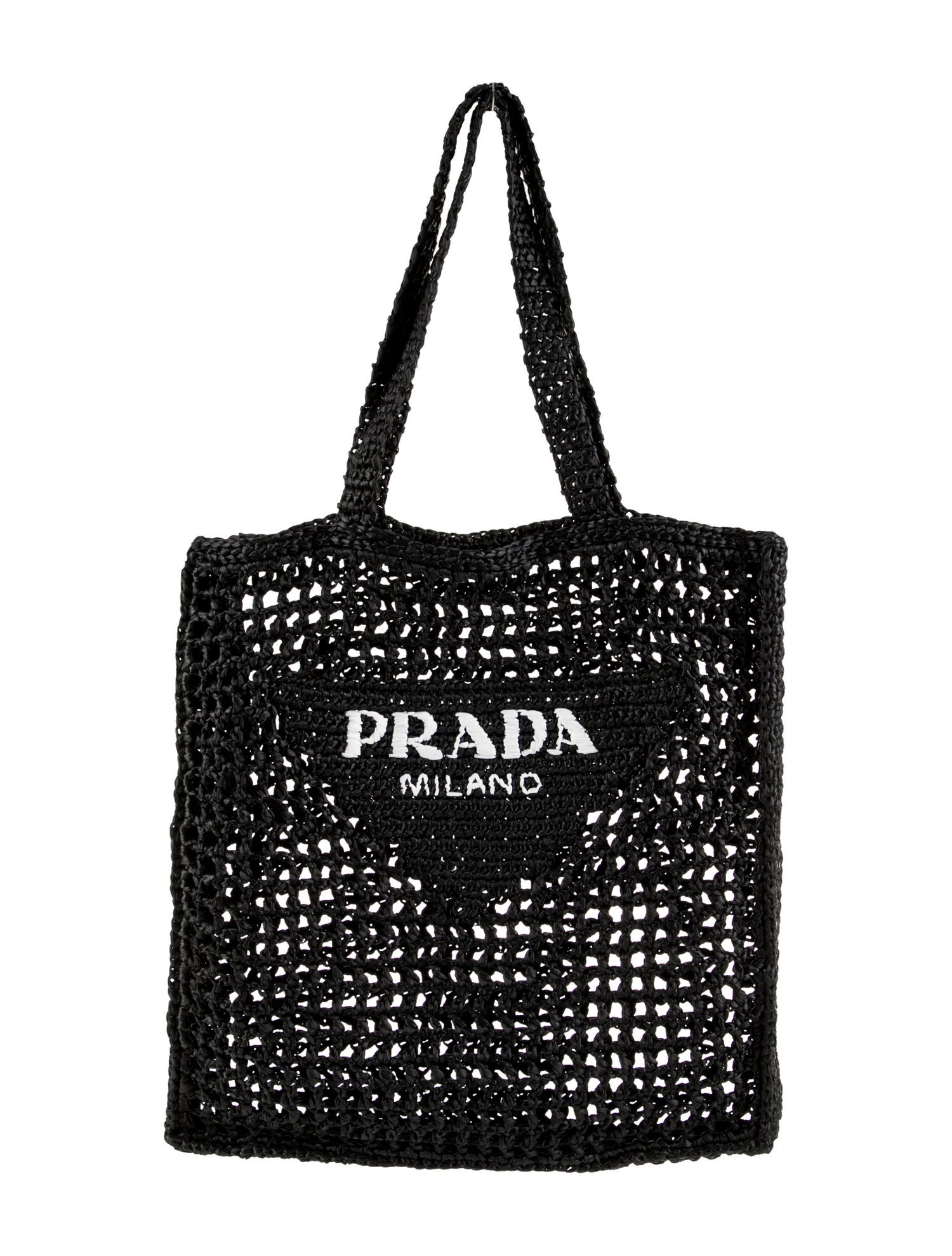 Prada Raffia Grass Tote - Black Totes, Handbags - PRA1086440 | The RealReal