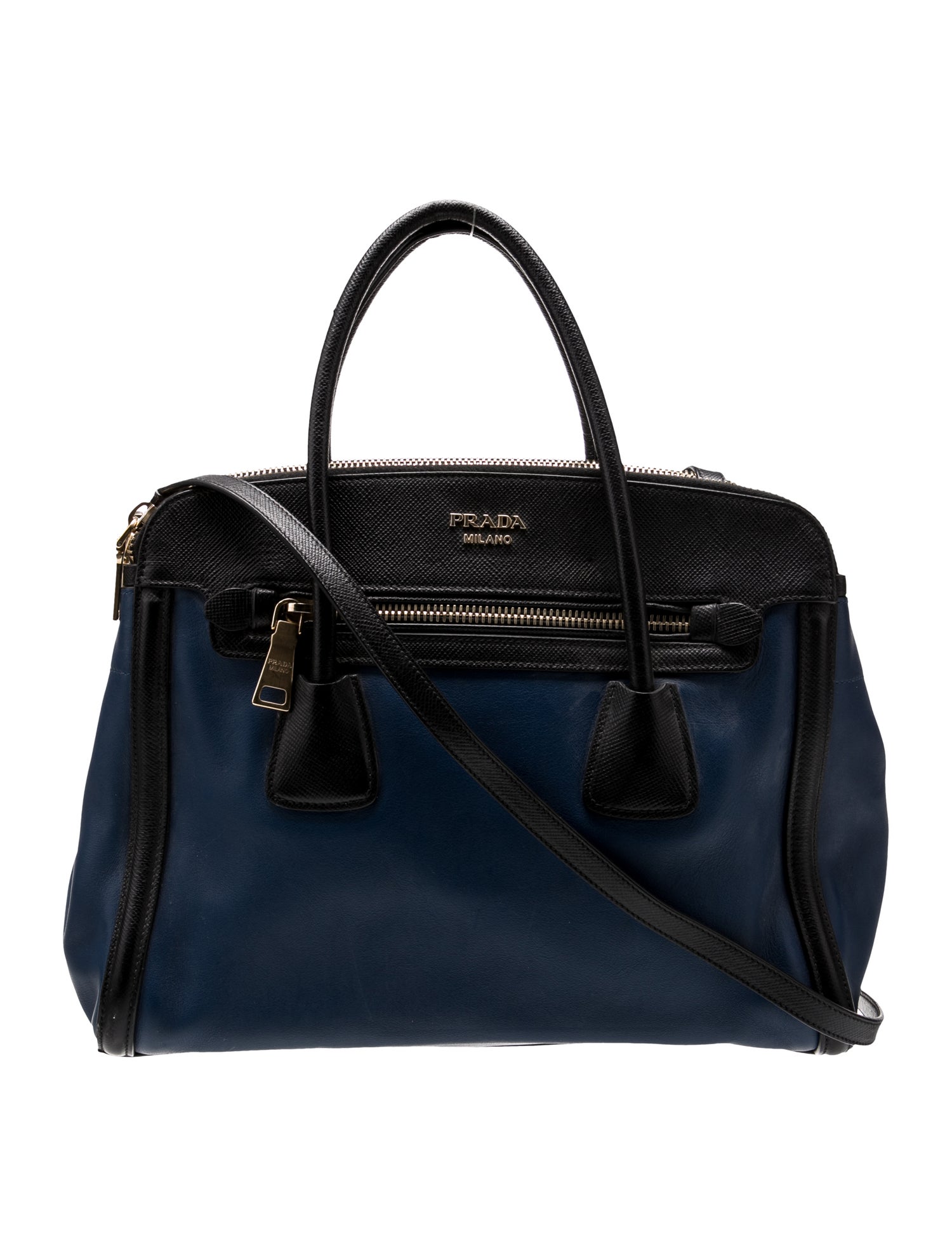 Prada Saffiano Lux Leather Top Handle Bag - Black Handle Bags, Handbags ...