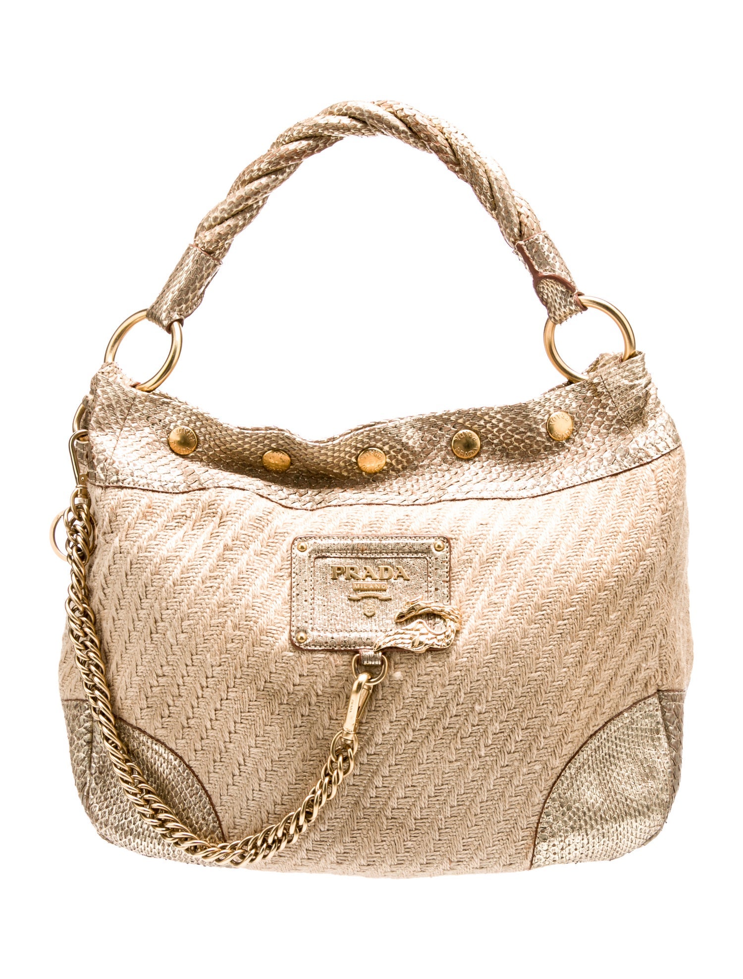 Prada Straw Top Handle Bag - Neutrals Handle Bags, Handbags ...