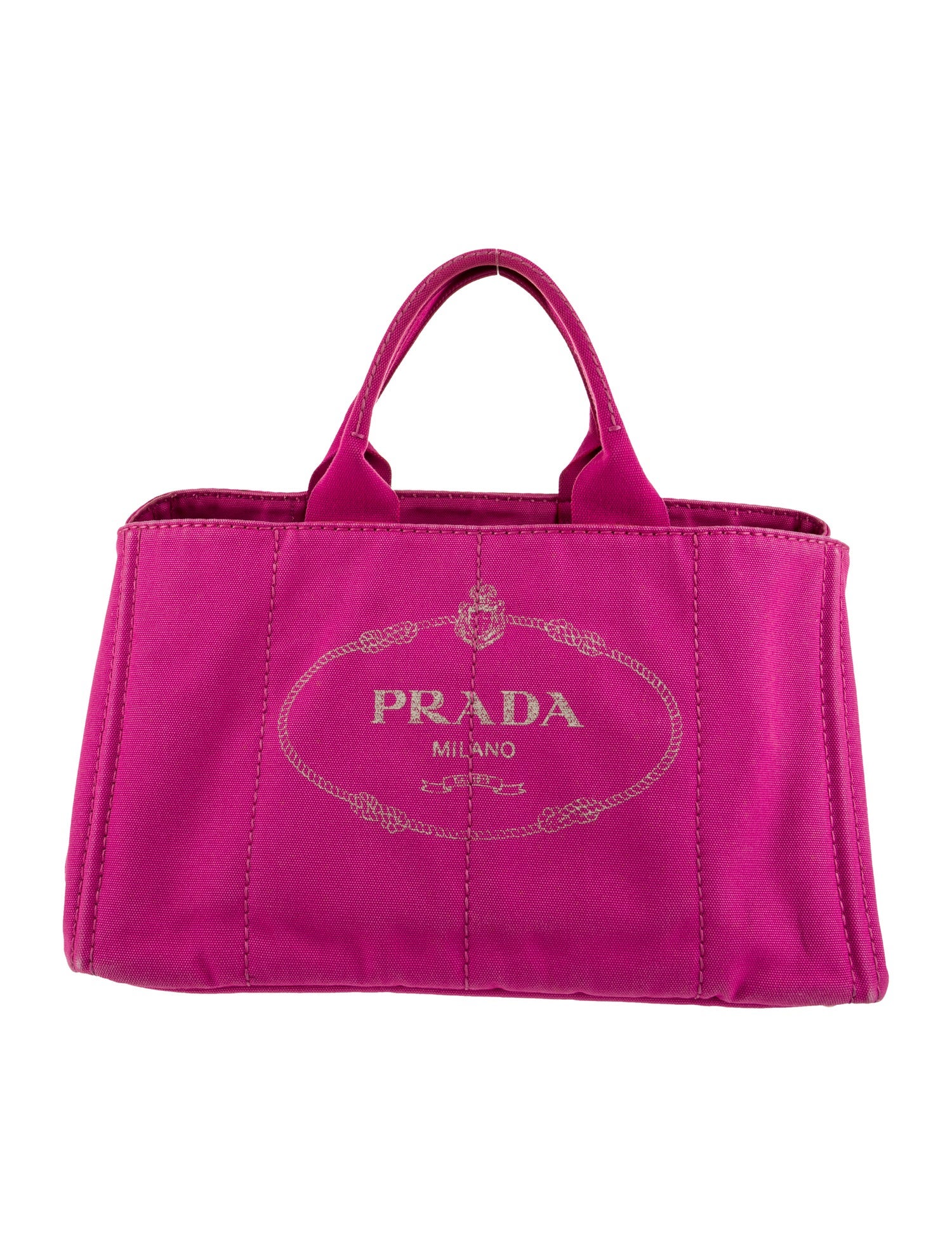 Prada Enameled Metal Triangle Briefcase Large - Pink Totes, Handbags ...