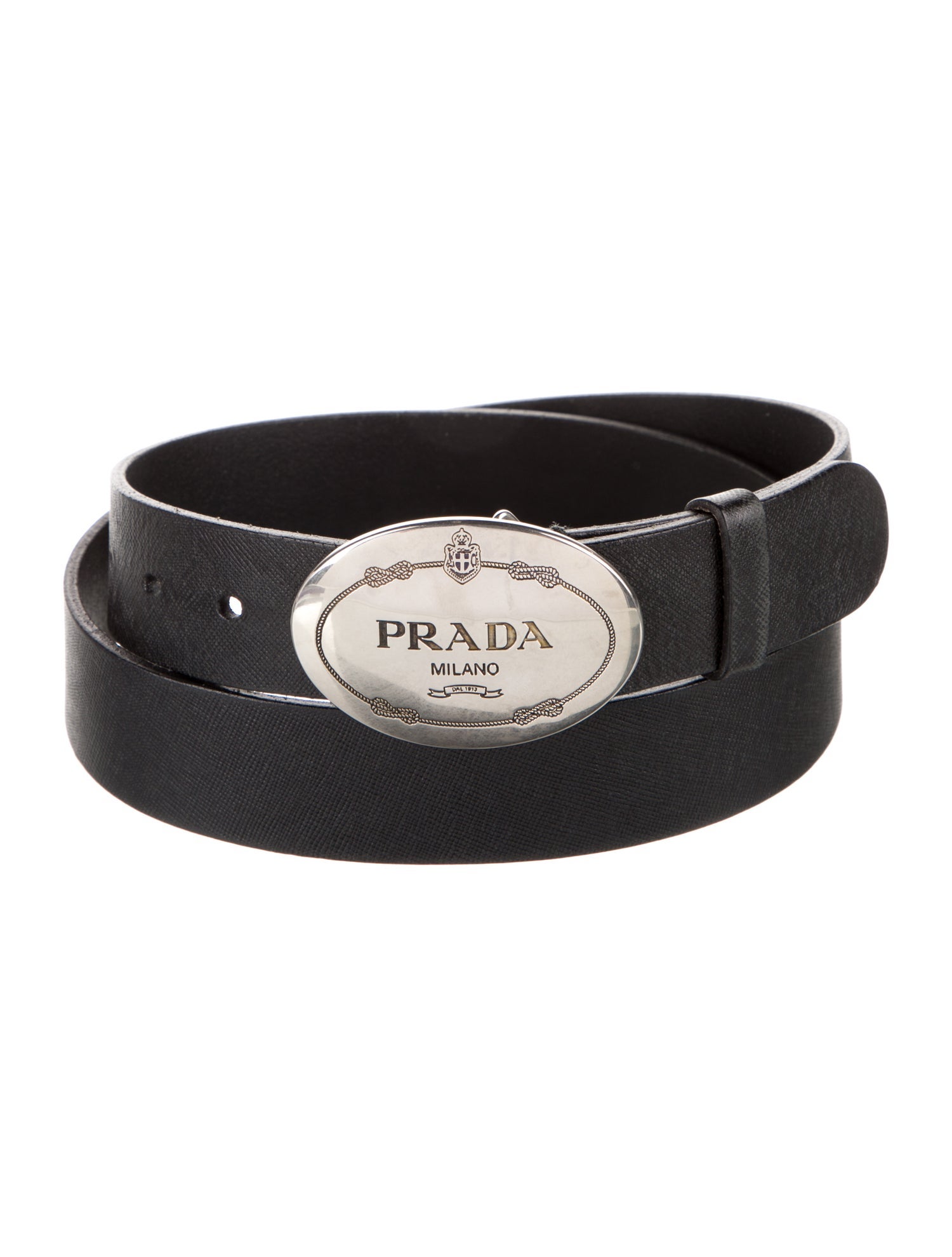 Prada Saffiano Cuir Leather Belt Kit - Black Belts, Accessories ...