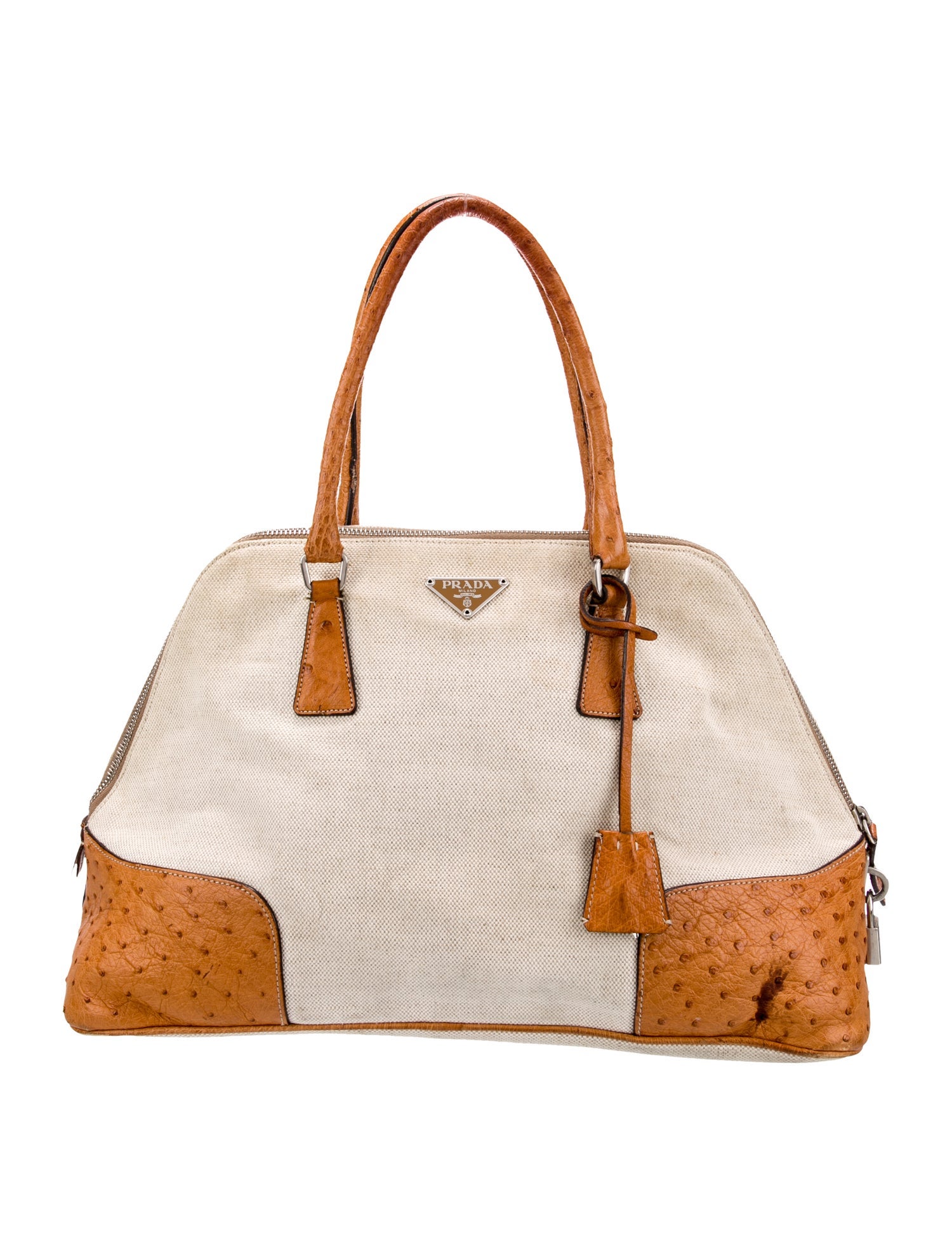 Prada Canvas Top Handle Bag - Brown Handle Bags, Handbags - PRA1103072 ...