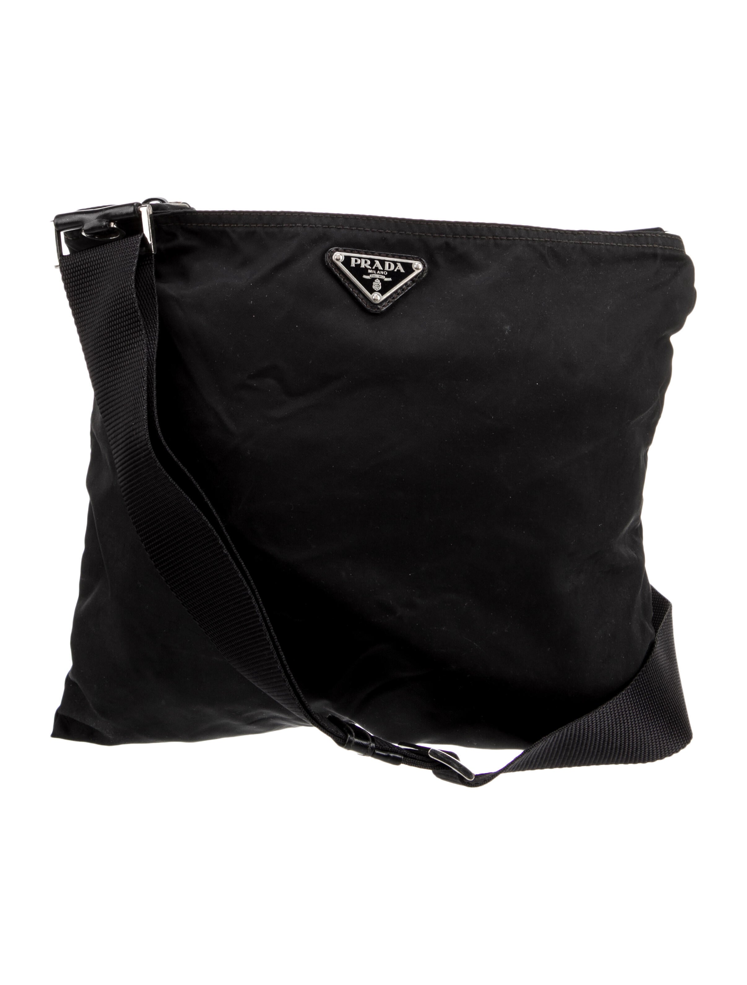 Prada Tessuto Nylon Messenger Bag - Black Crossbody Bags, Handbags ...