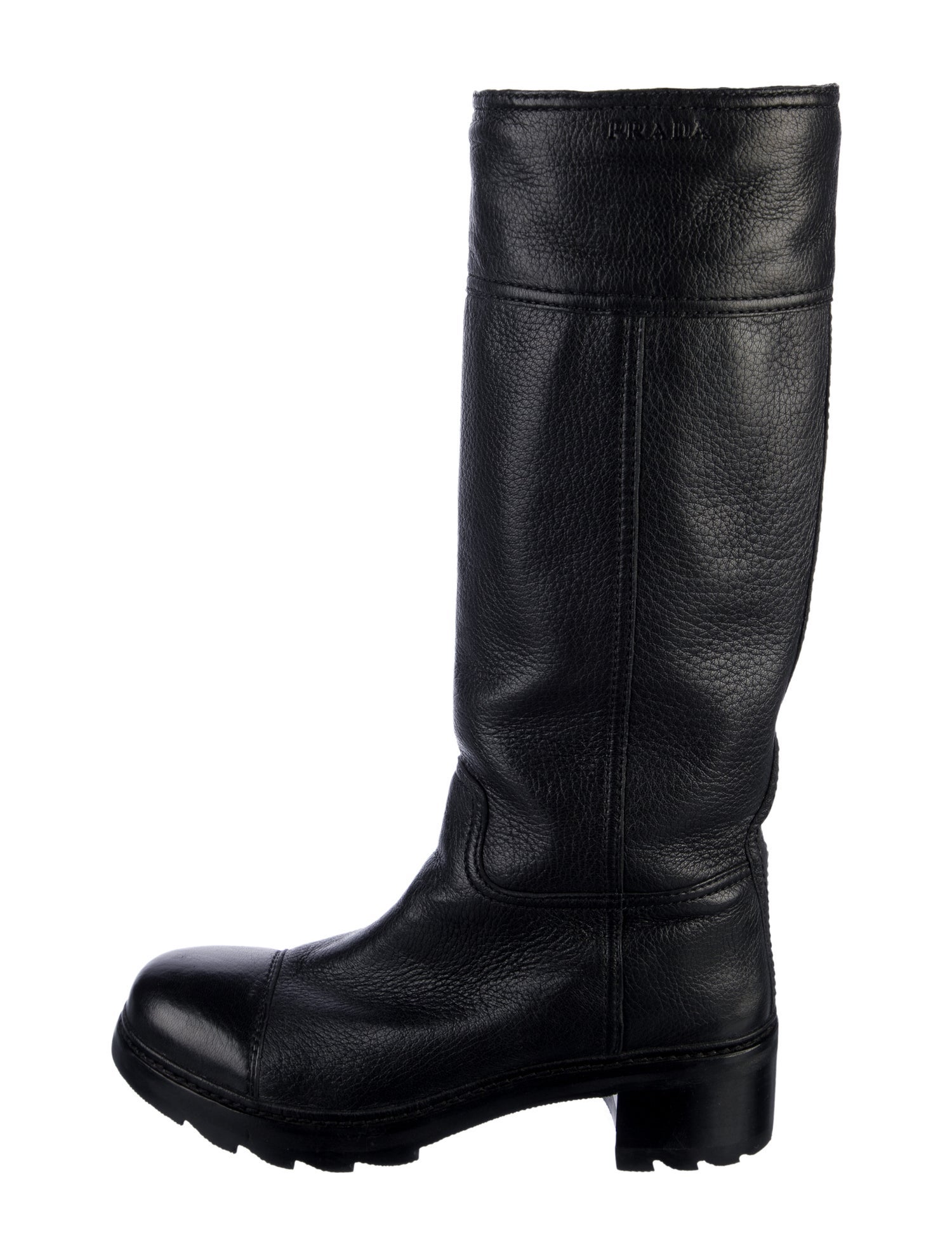 Prada Leather Riding Boots - Black Boots, Shoes - PRA1113151 | The RealReal