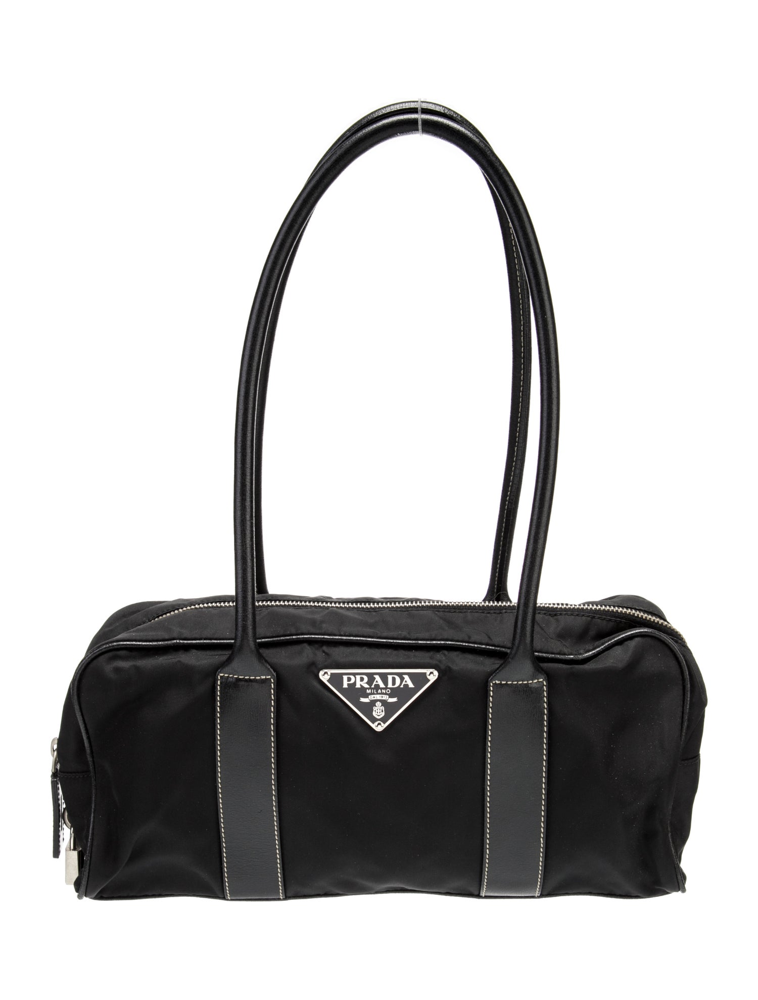 Prada Enameled Metal Triangle Hydra - Black Shoulder Bags, Handbags ...