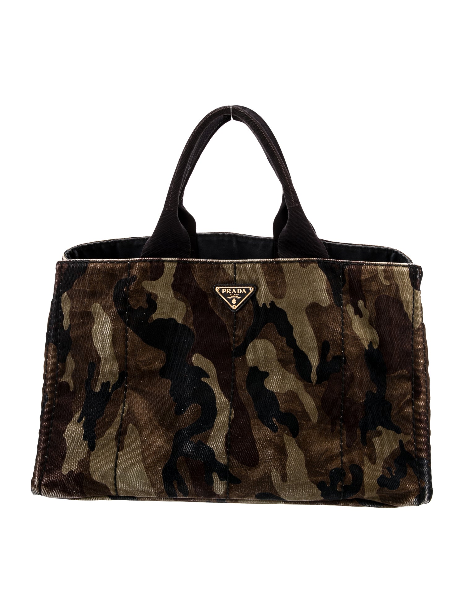 Prada Enameled Metal Triangle Briefcase - Green Totes, Handbags ...