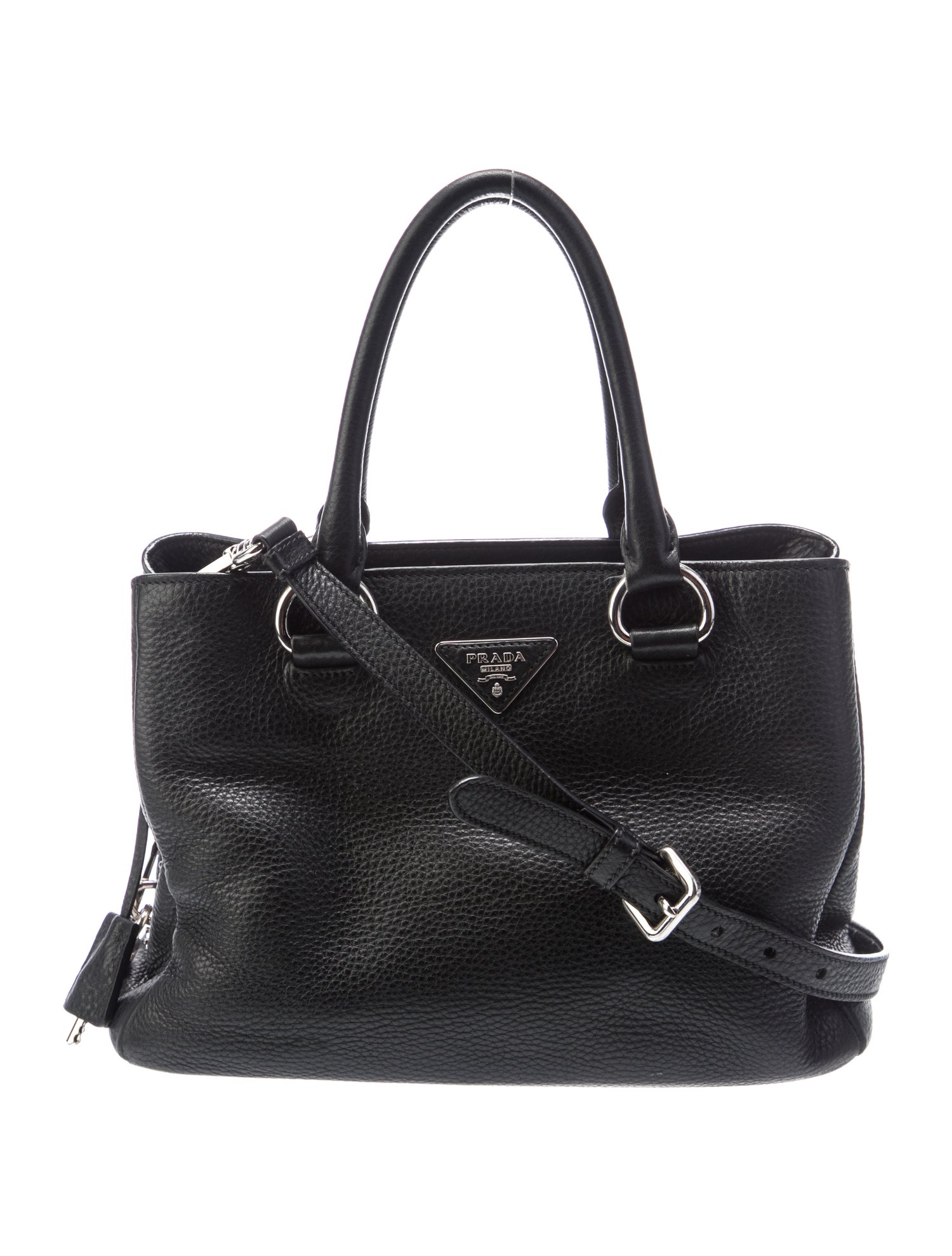 Prada Signature Top Handle Bag - Black Handle Bags, Handbags ...