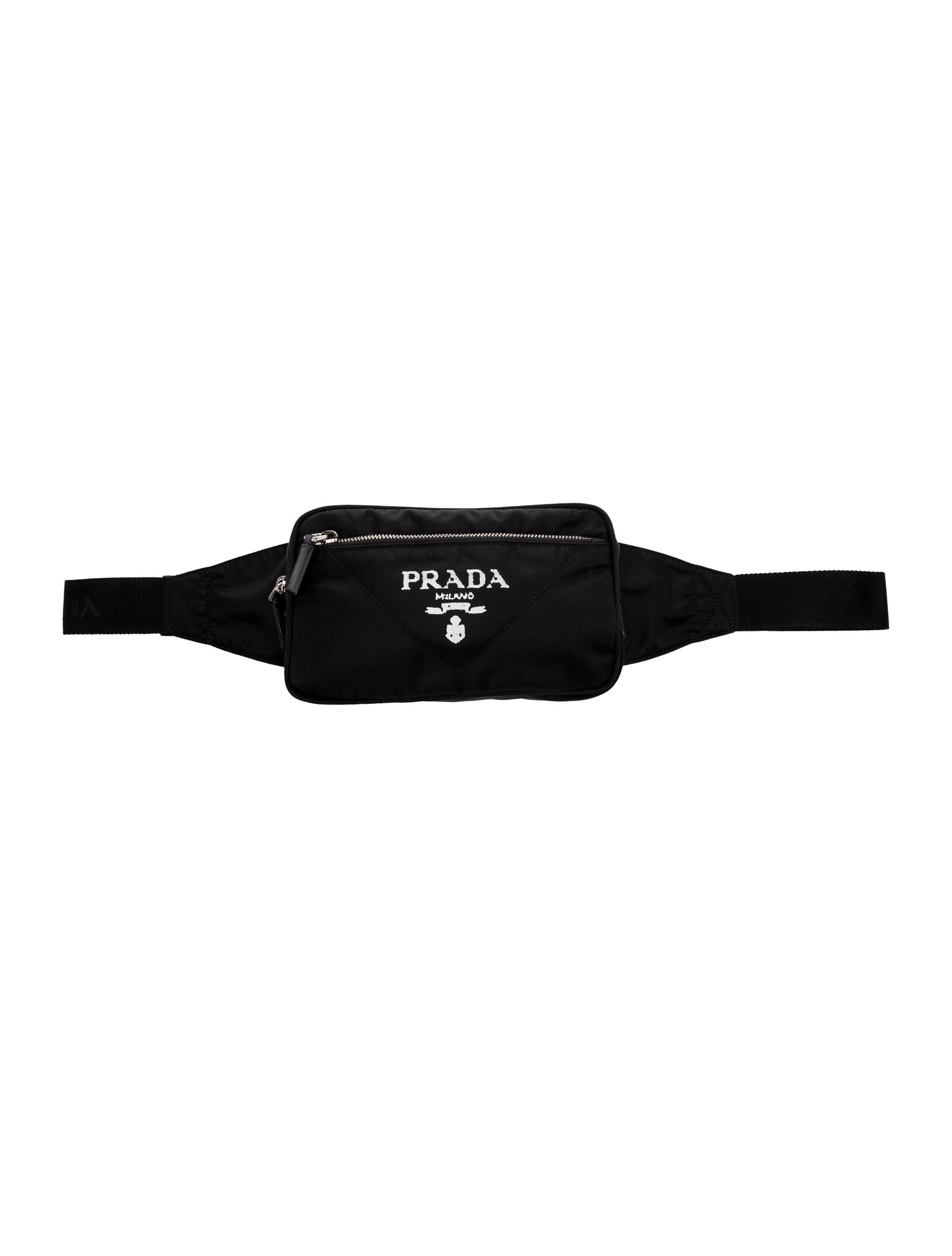 Prada Enameled Metal Triangle Re-Nylon Belt Bag - Black Waist Bags ...
