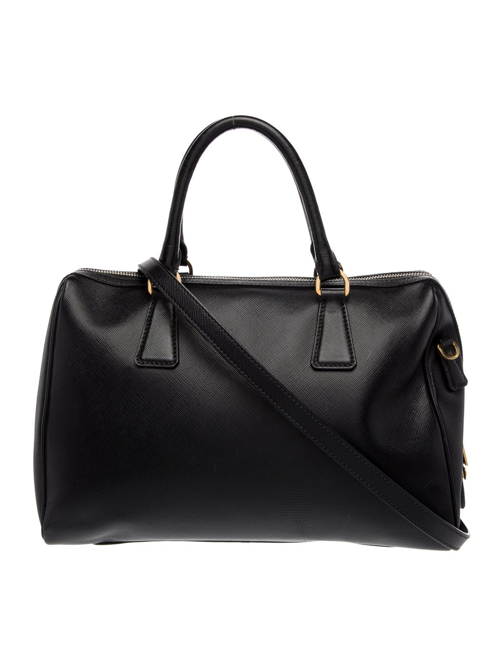 Prada Enameled Metal Triangle Top Handle Bag - Black Handle Bags ...