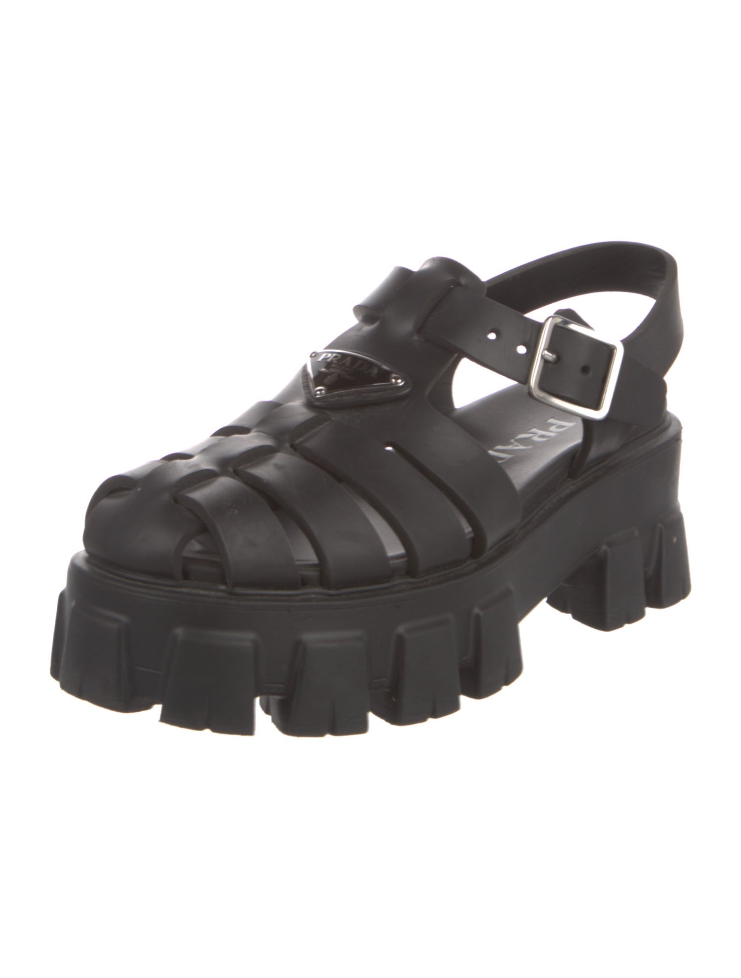 Prada Rubber Gladiator Sandals - Black Sandals, Shoes - PRA1140675 ...