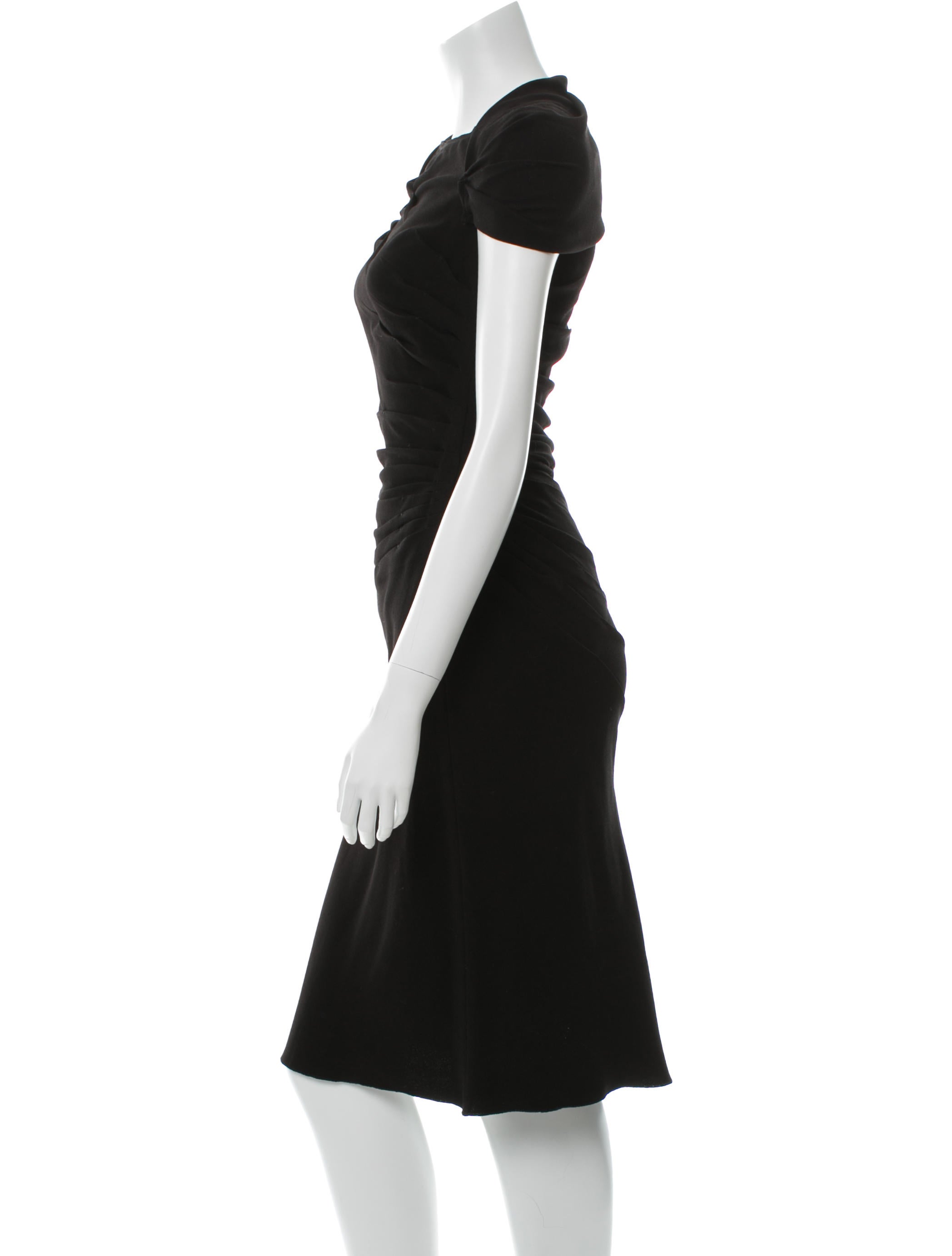 Prada Pleated Midi Dress w/ Tags - Black Dresses, Clothing - PRA115161 ...