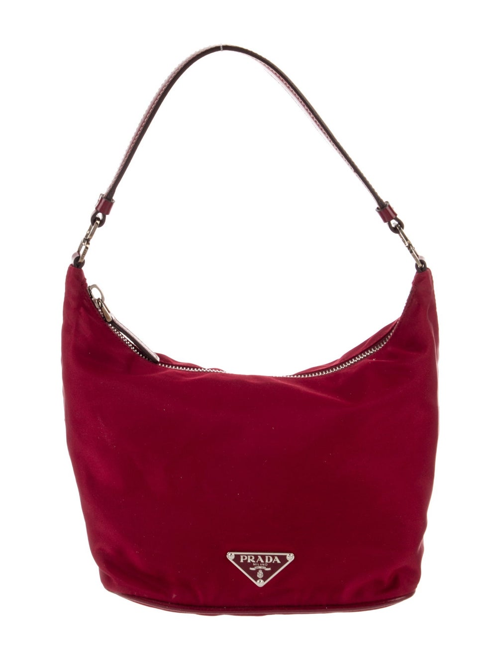 Prada Enameled Metal Triangle Top Handle Bag - Red Handle Bags ...