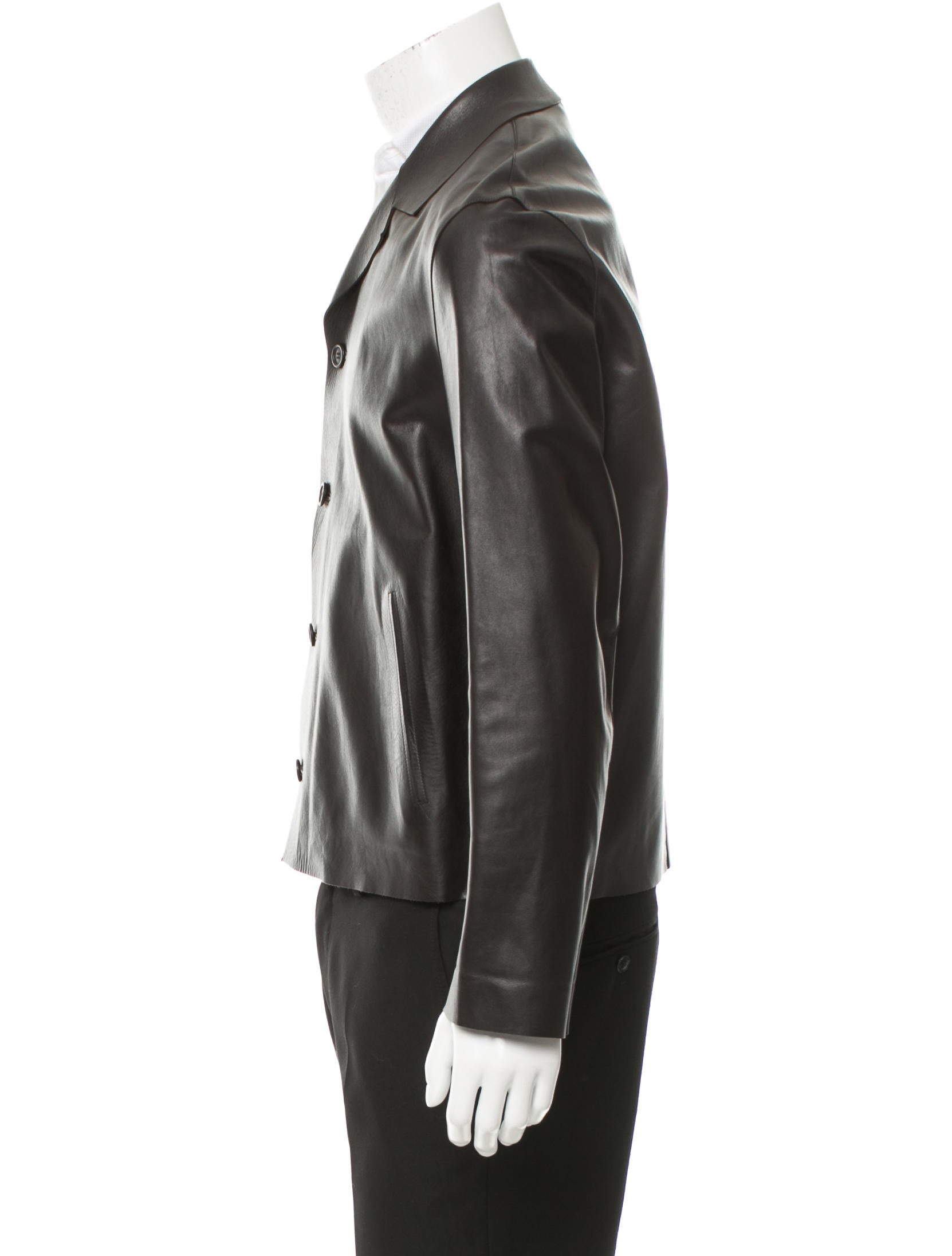 Prada Leather Button-Up Jacket - Black Outerwear, Clothing - PRA137261 ...