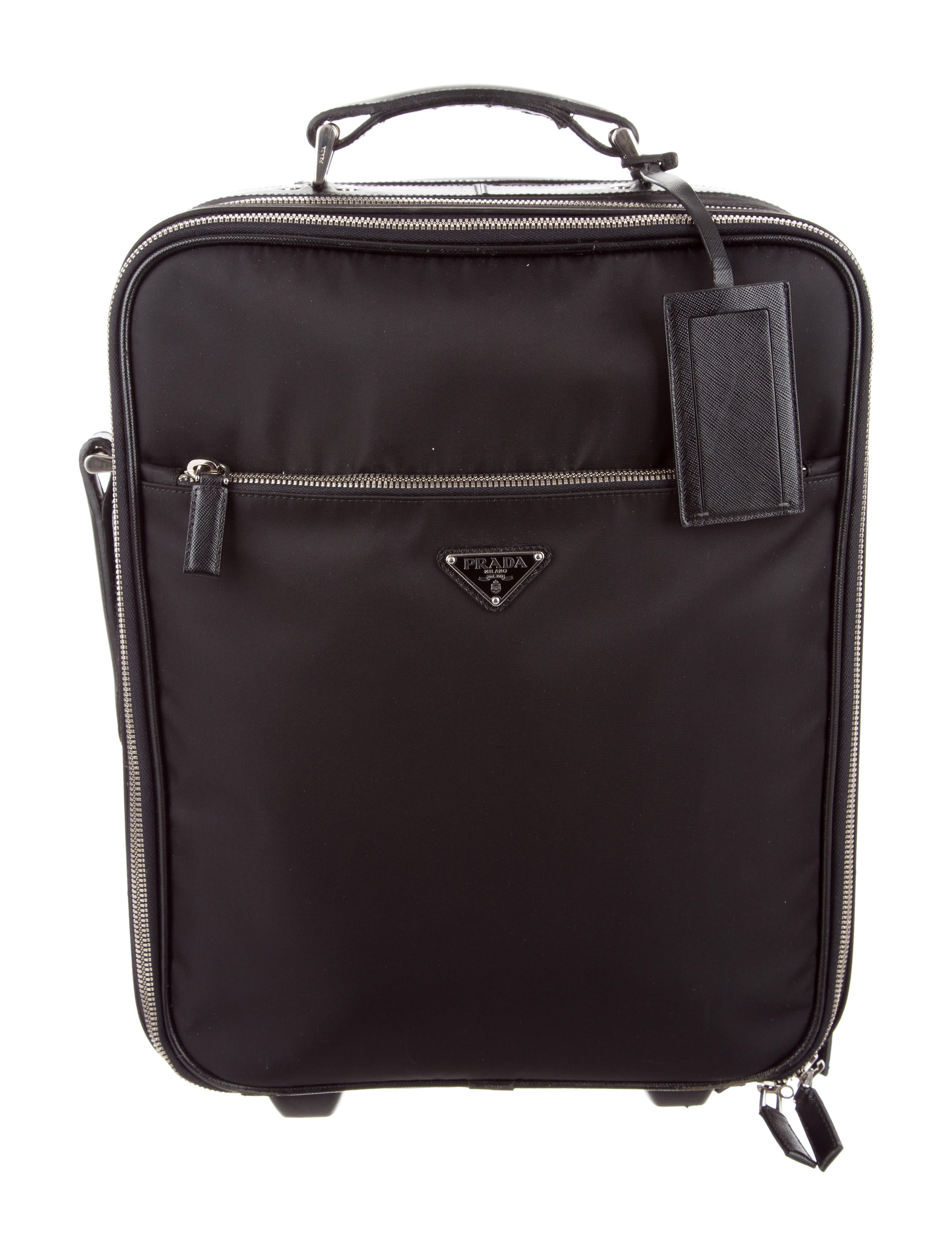 Prada Saffiano Leather-Trimmed Tessuto Luggage - Luggage - PRA147555 ...