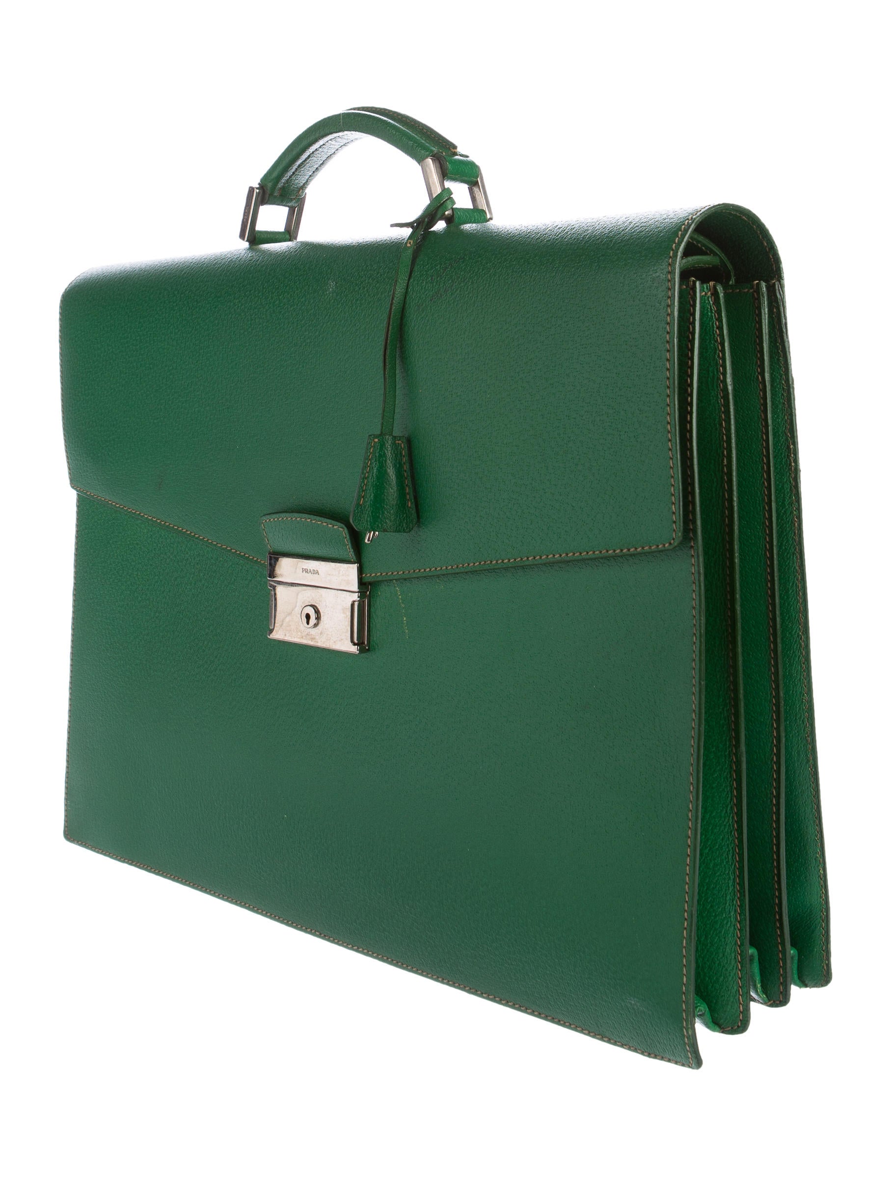 Prada Cinghiale Leather Briefcase - Bags - PRA152397 | The RealReal