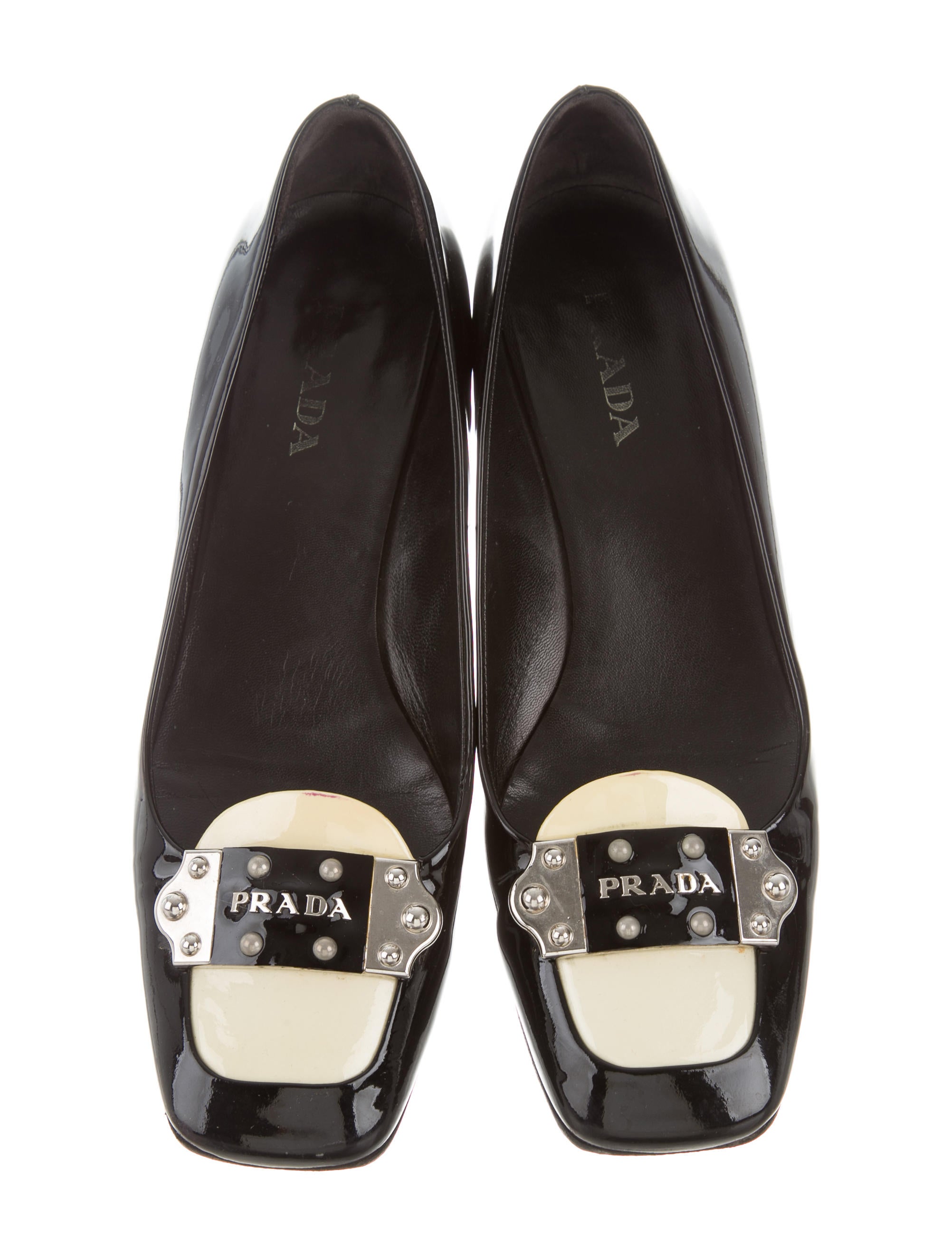 Prada Patent Leather Logo Flats - Shoes - PRA163985 | The RealReal