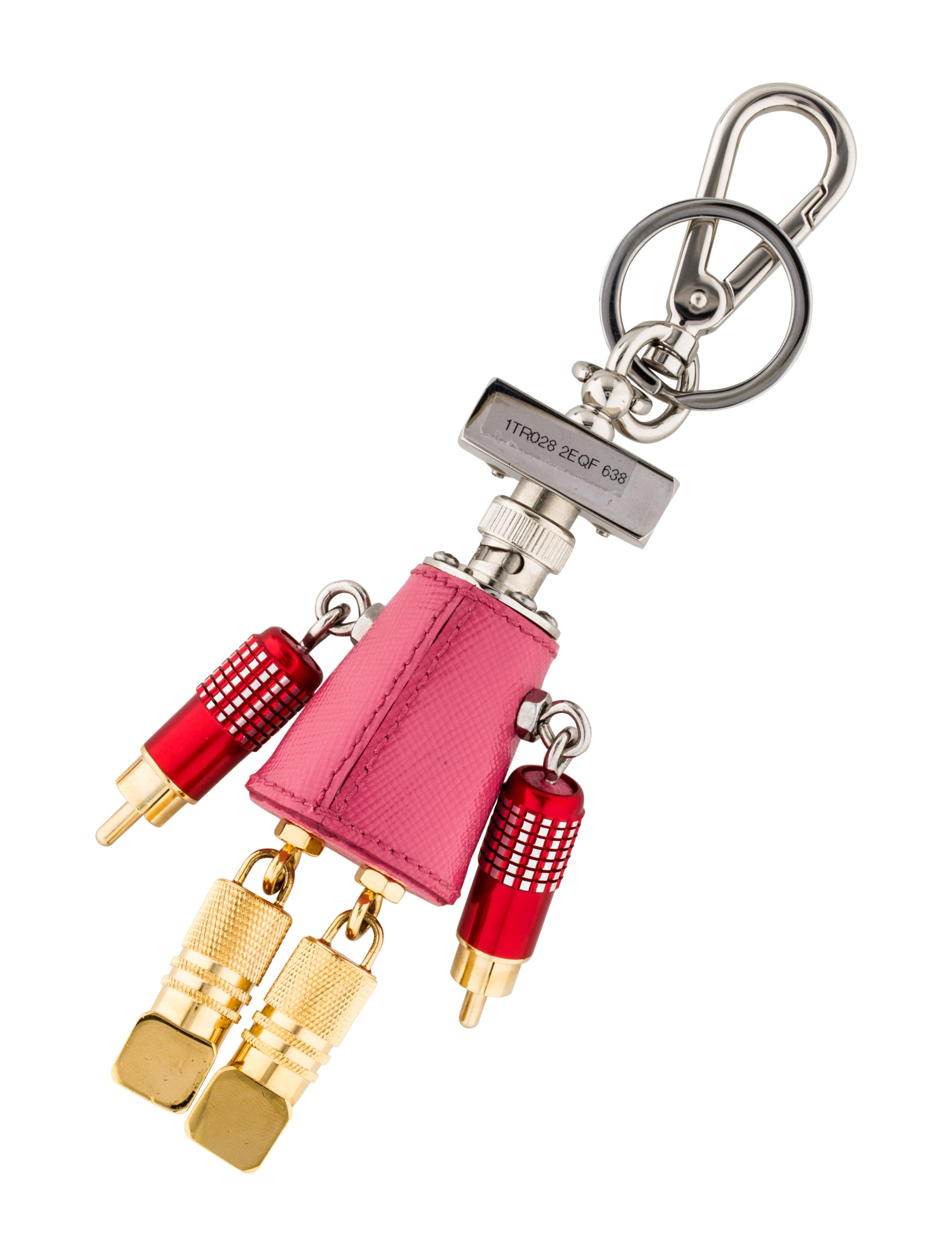Prada Saffiano Robot Keychain - Gold Keychains, Accessories - PRA165128 ...