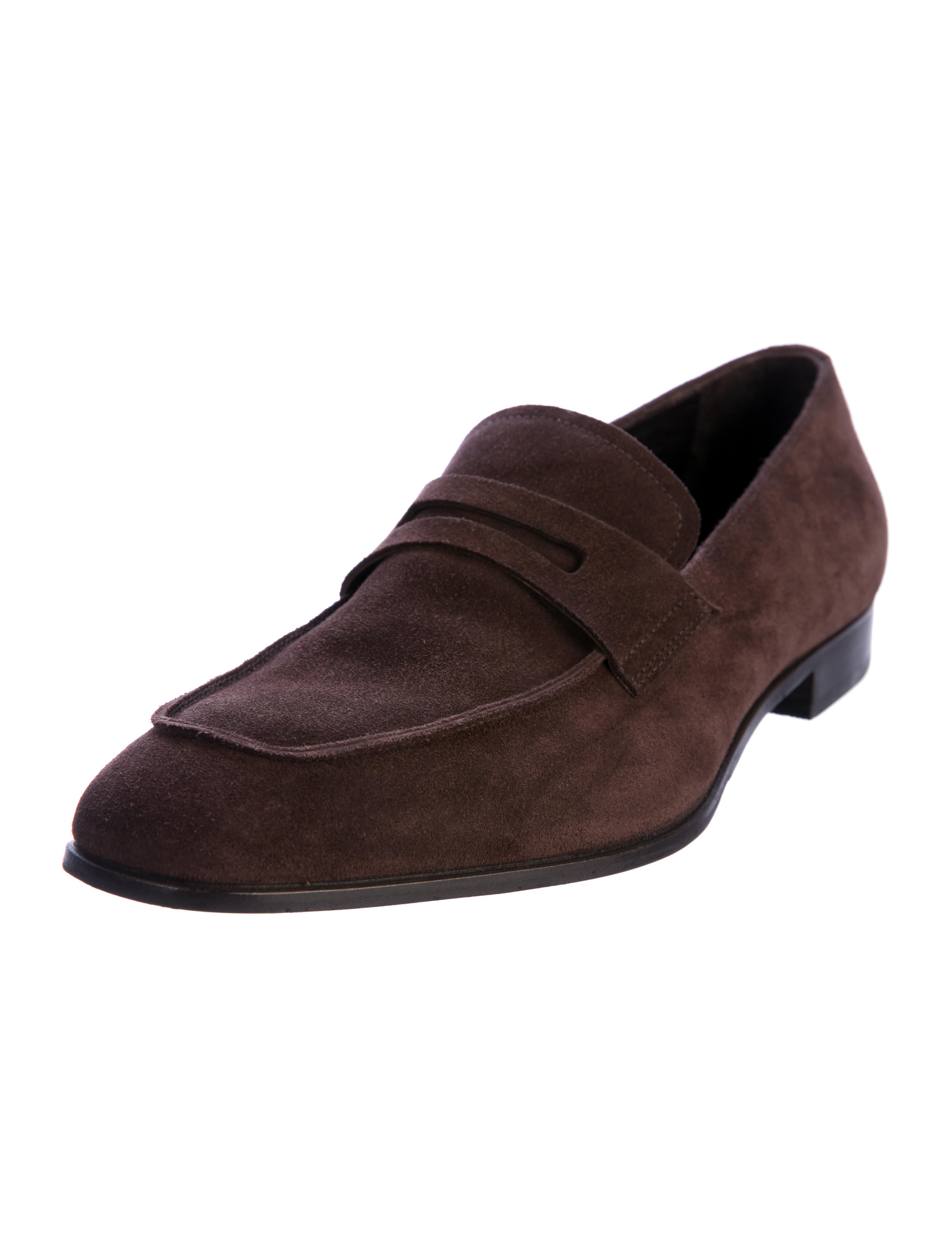 Prada Suede Penny Loafers - Brown Loafers, Shoes - PRA174859 | The RealReal