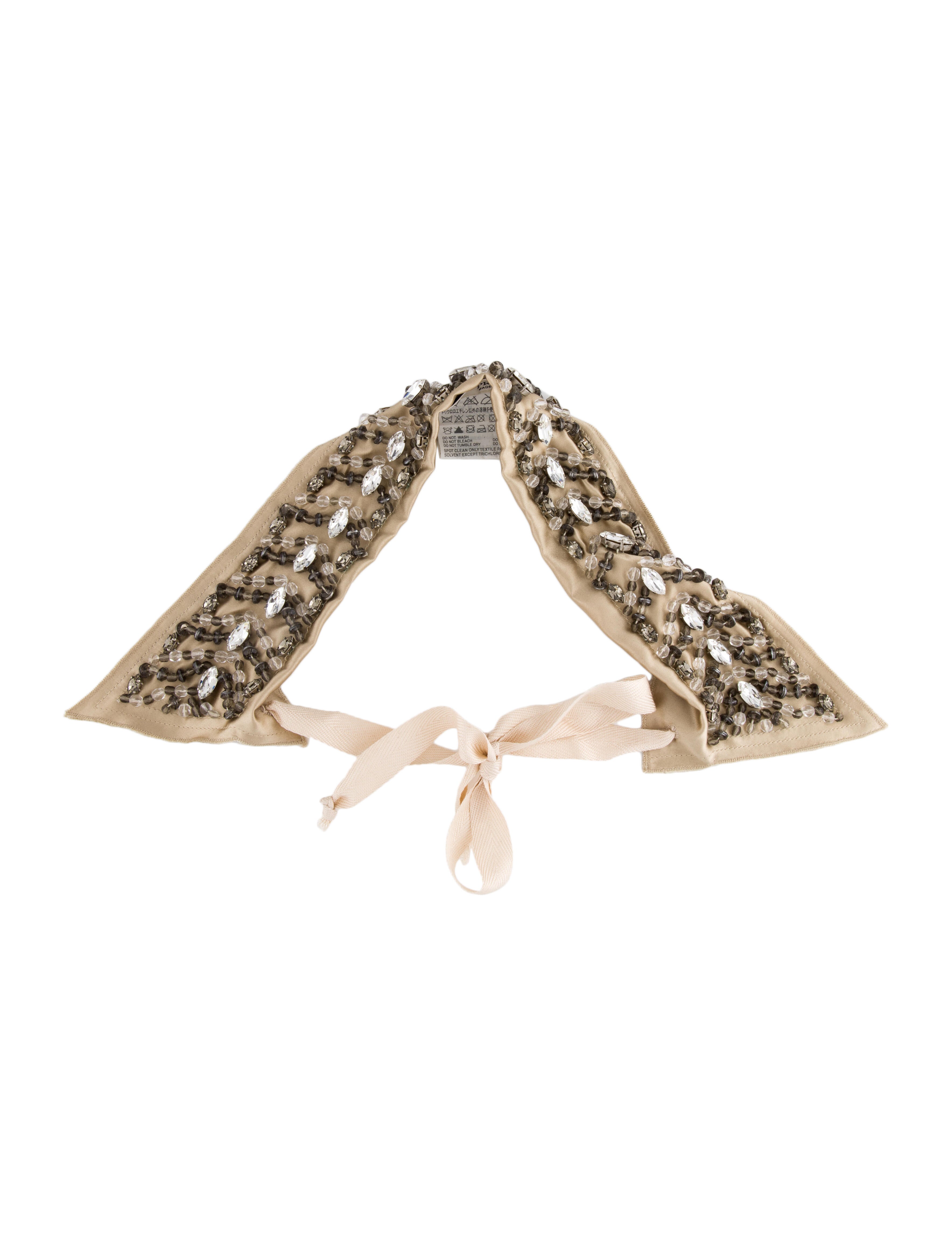 Prada Embellished Satin Collar - Neutrals Scarves and Shawls ...