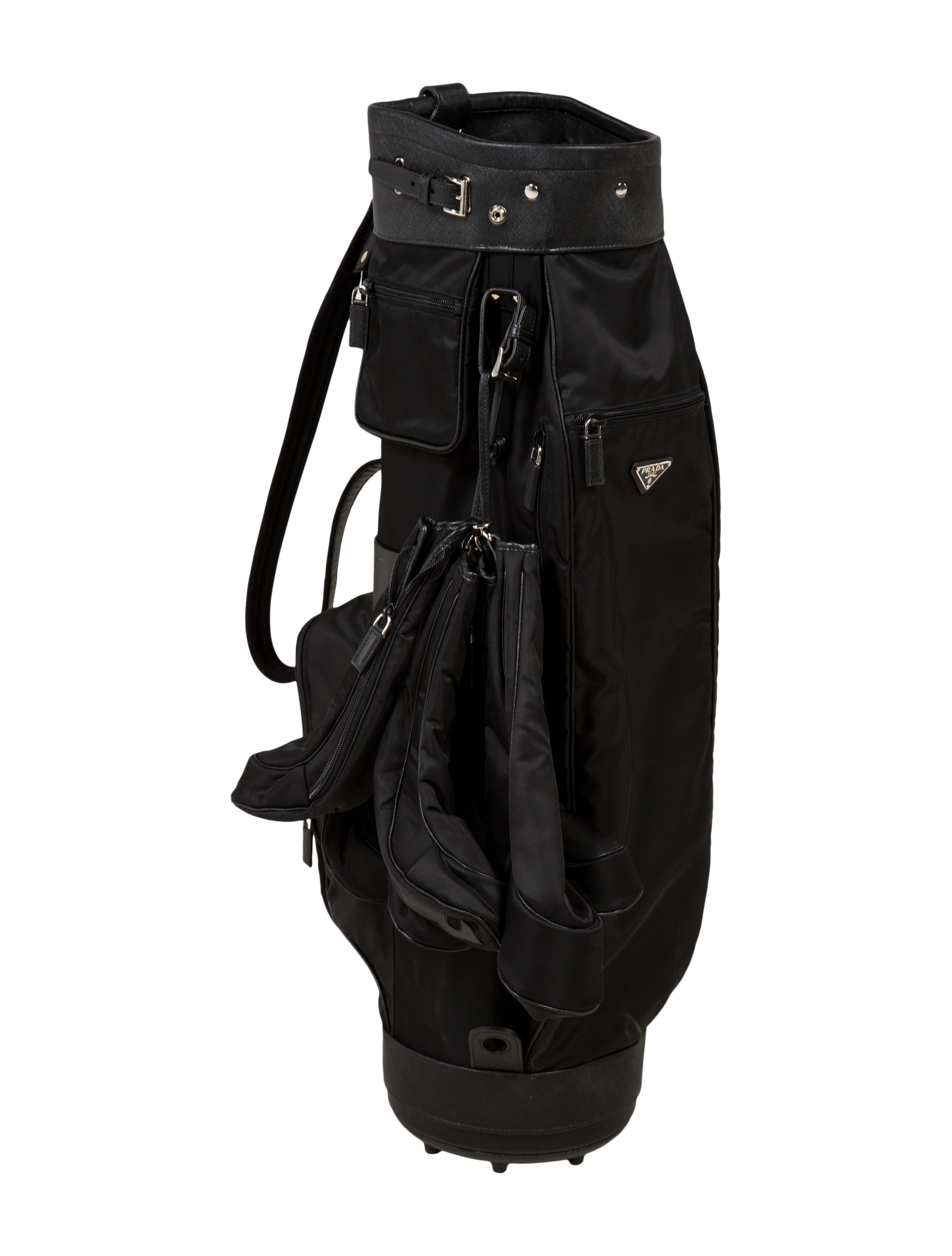 Prada Tessuto And Saffiano Golf Bag Black Decorative Accents Decor And Accessories Pra252380