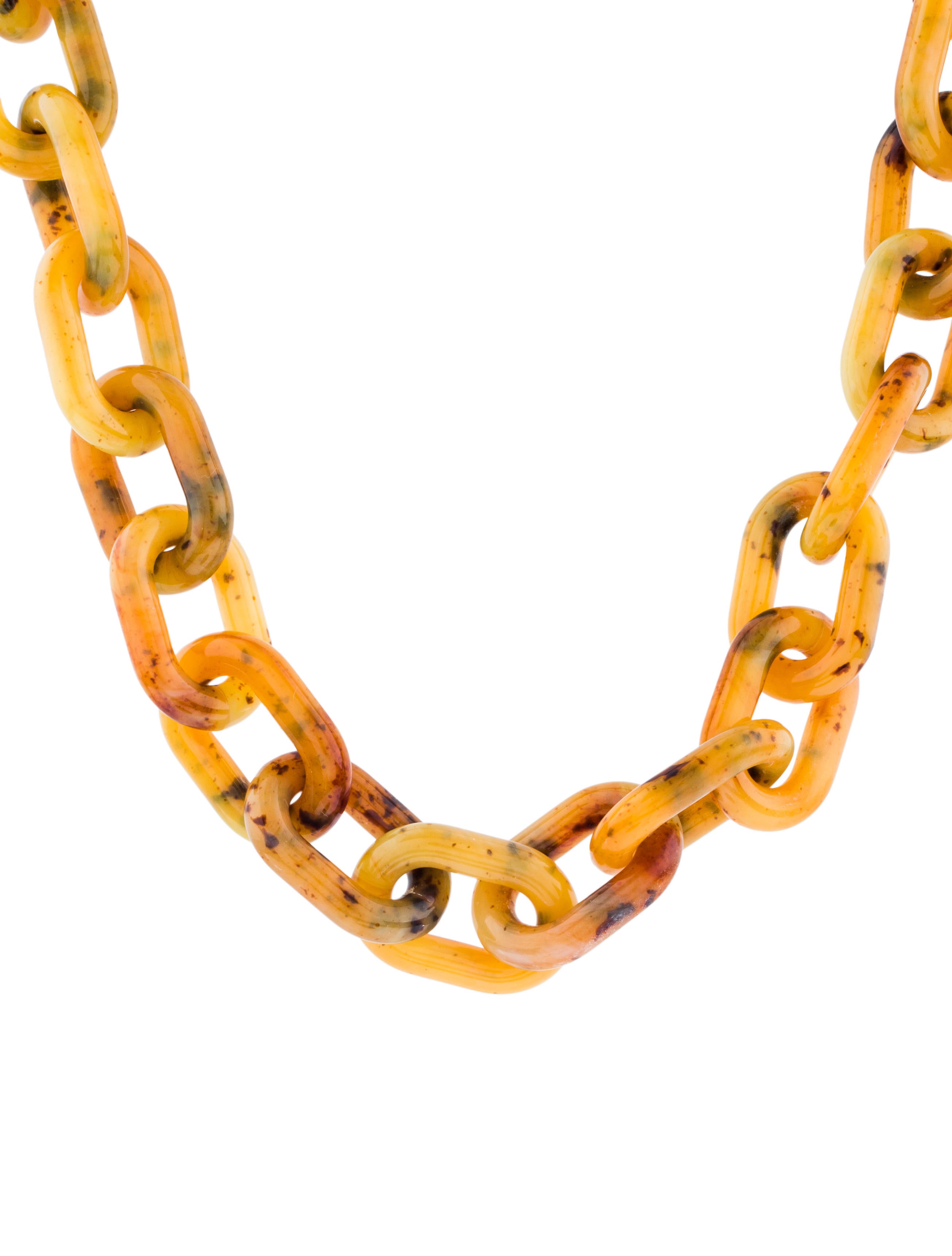 Prada Resin Link Necklace - Gold-Tone Metal Chain, Necklaces ...