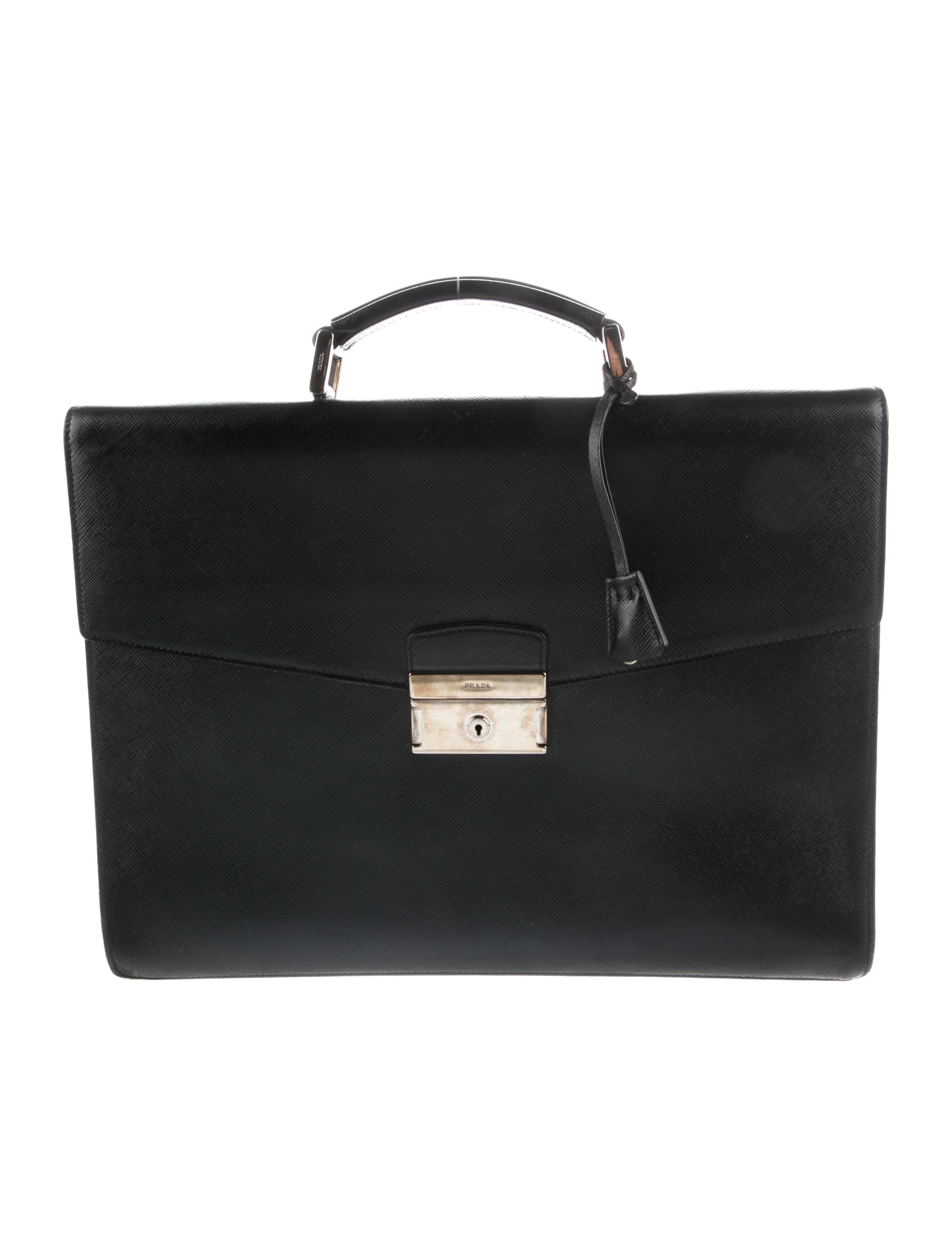 Prada Saffiano-Trimmed Tessuto Briefcase - Black Briefcases, Bags ...