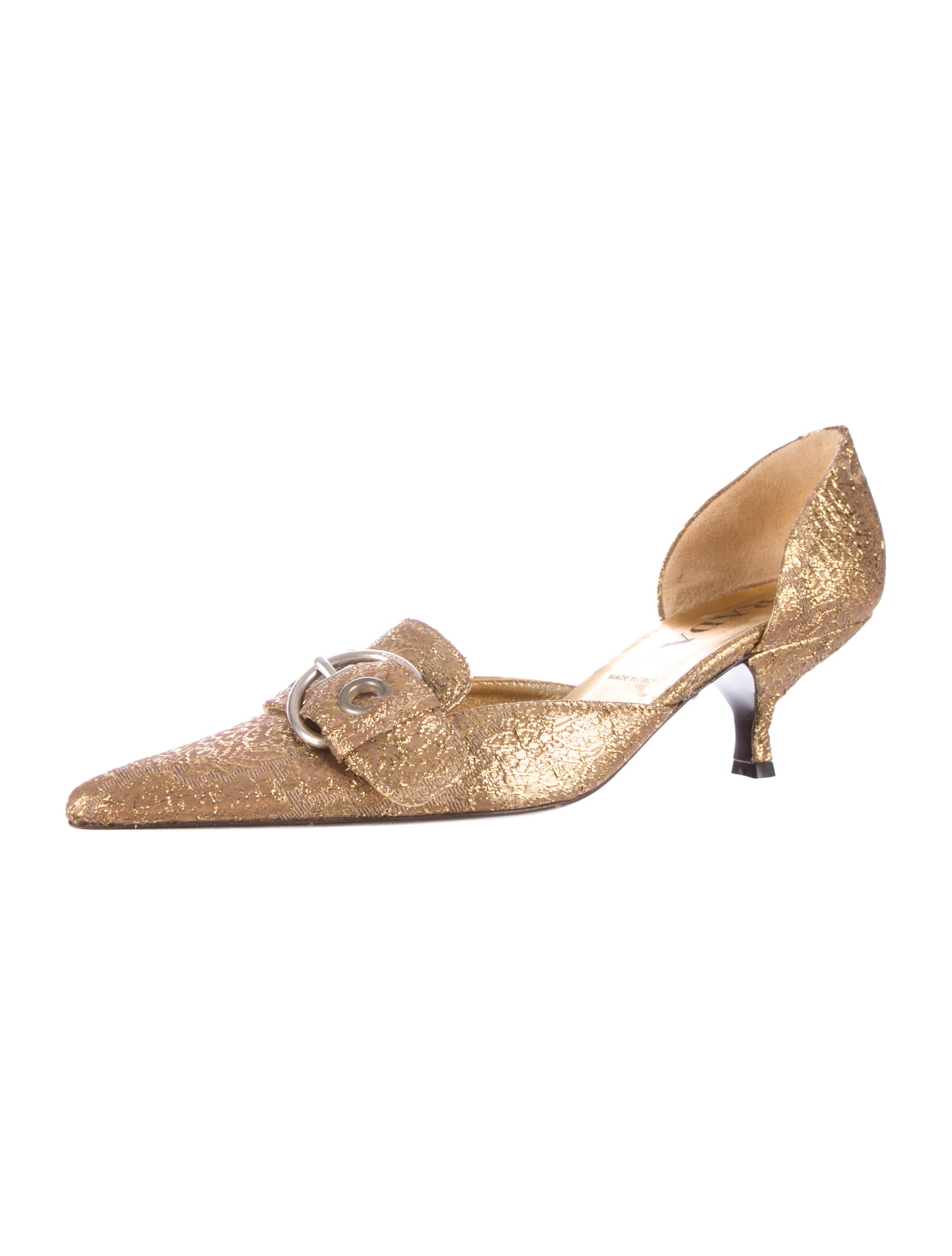 Prada Brocade d'Orsay Pumps - Gold Pumps, Shoes - PRA59288 | The RealReal
