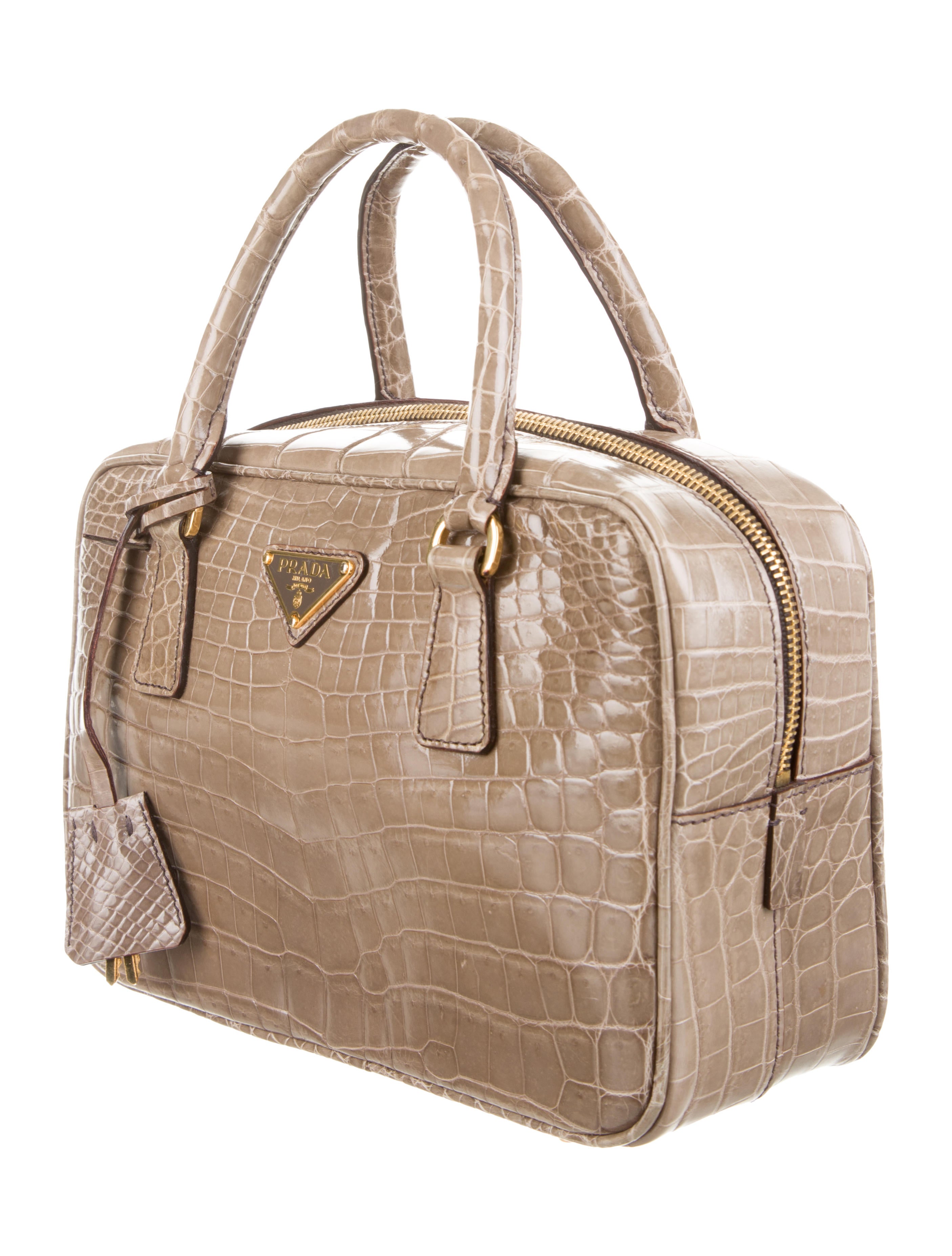 Prada Crocodile Bauletto Bag - Handbags - PRA70659 | The RealReal