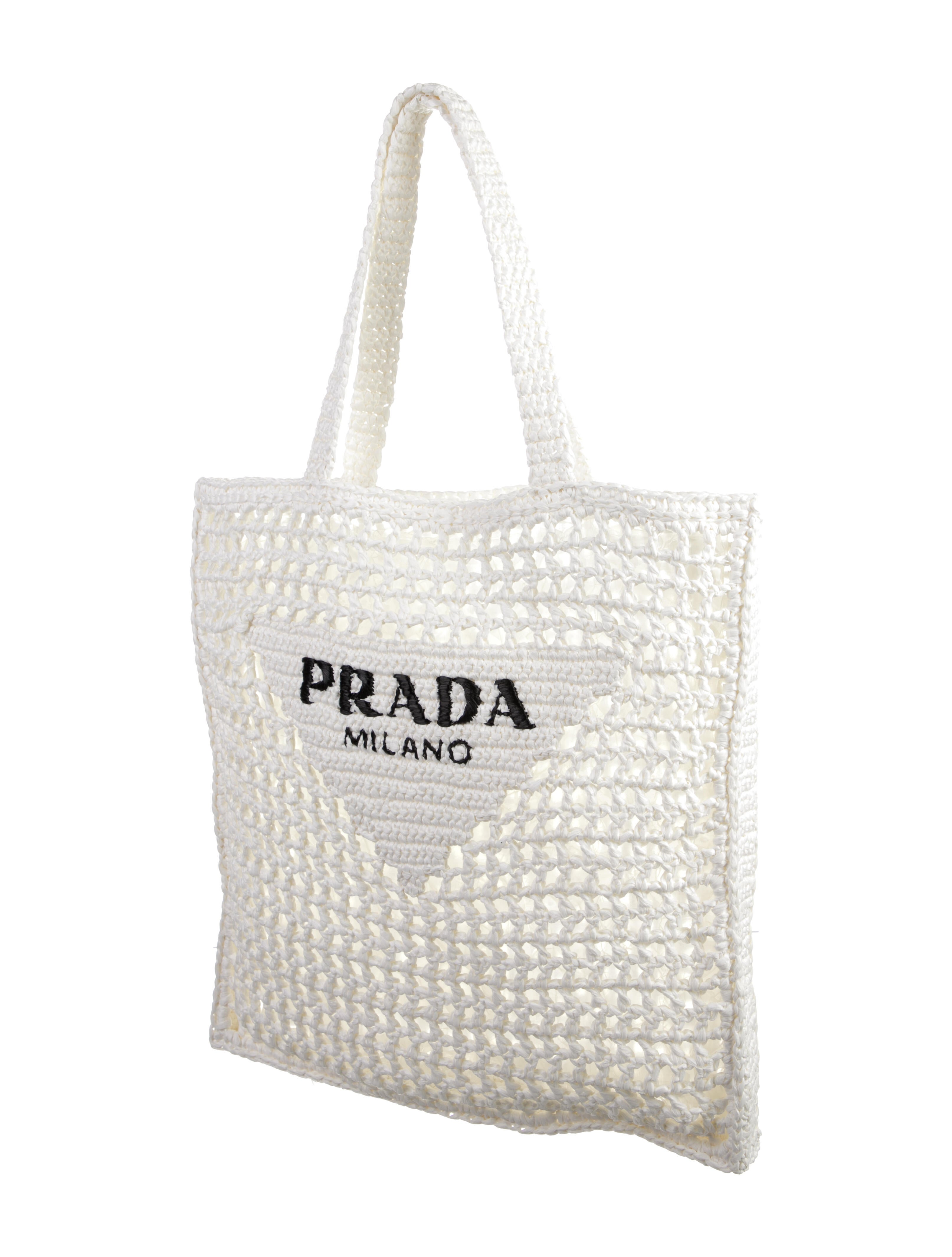 Prada 2022 Raffia Logo Tote - White Totes, Handbags - PRA719754 | The ...
