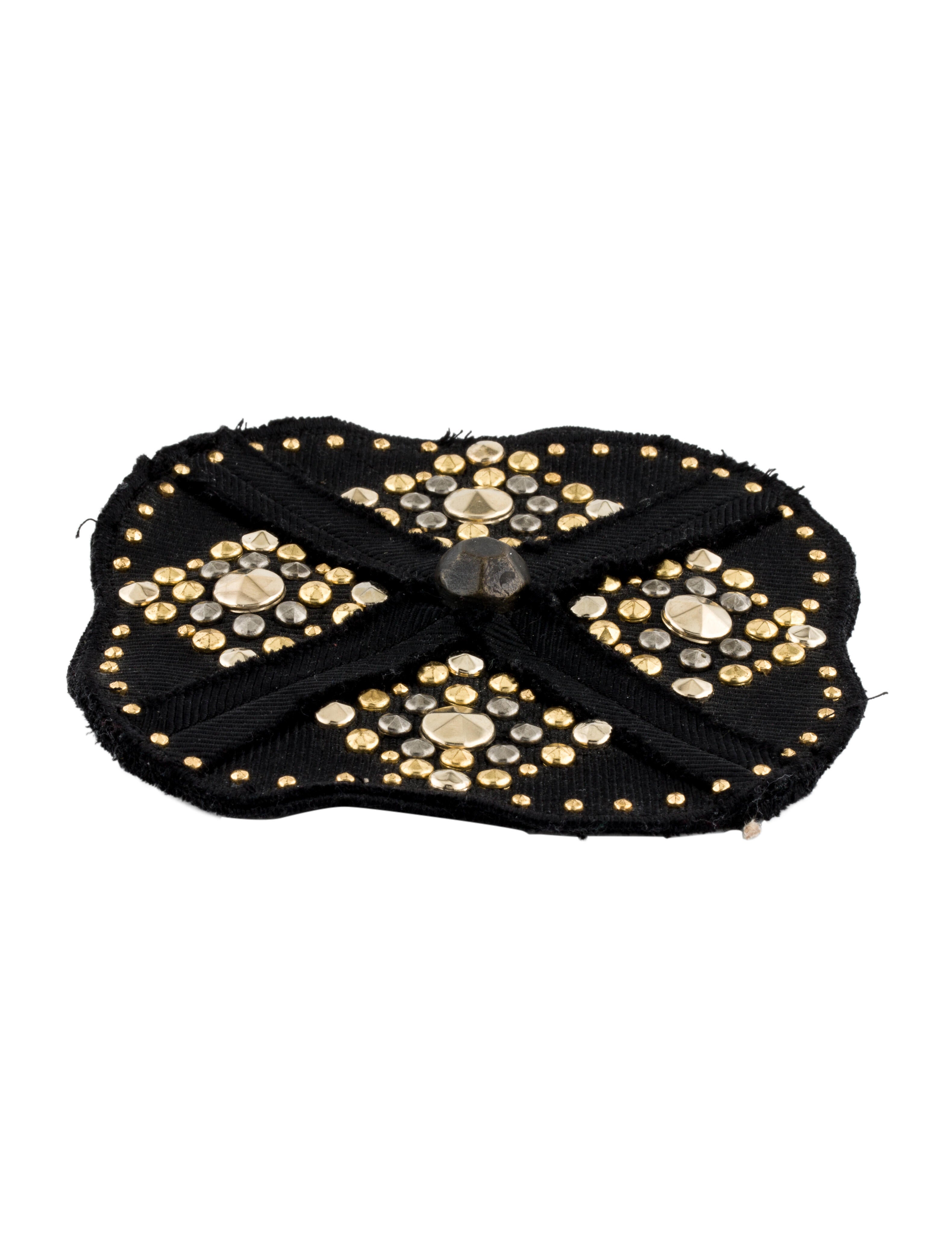 Prada Crystal & Velvet Brooch - Silver-Tone Metal Pin, Brooches ...