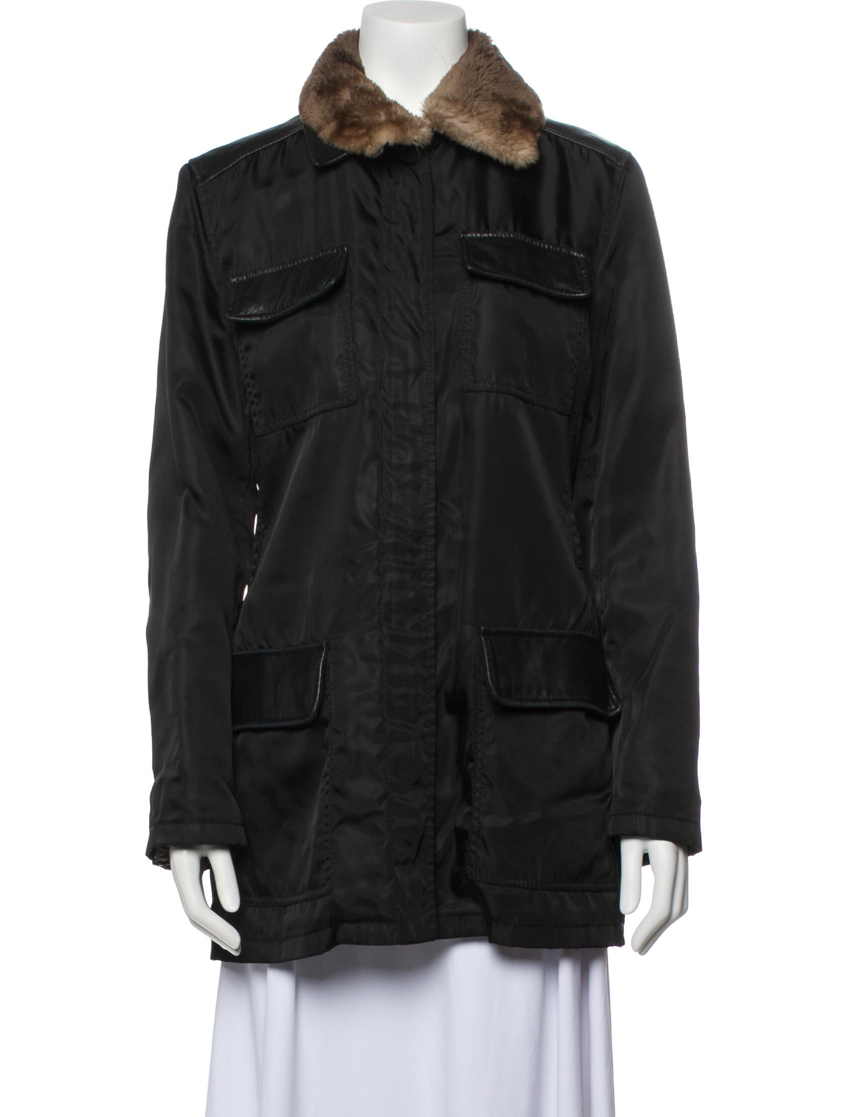 Prada Vintage Late 1990's - Early 2000's Fur Coat - Black Coats ...