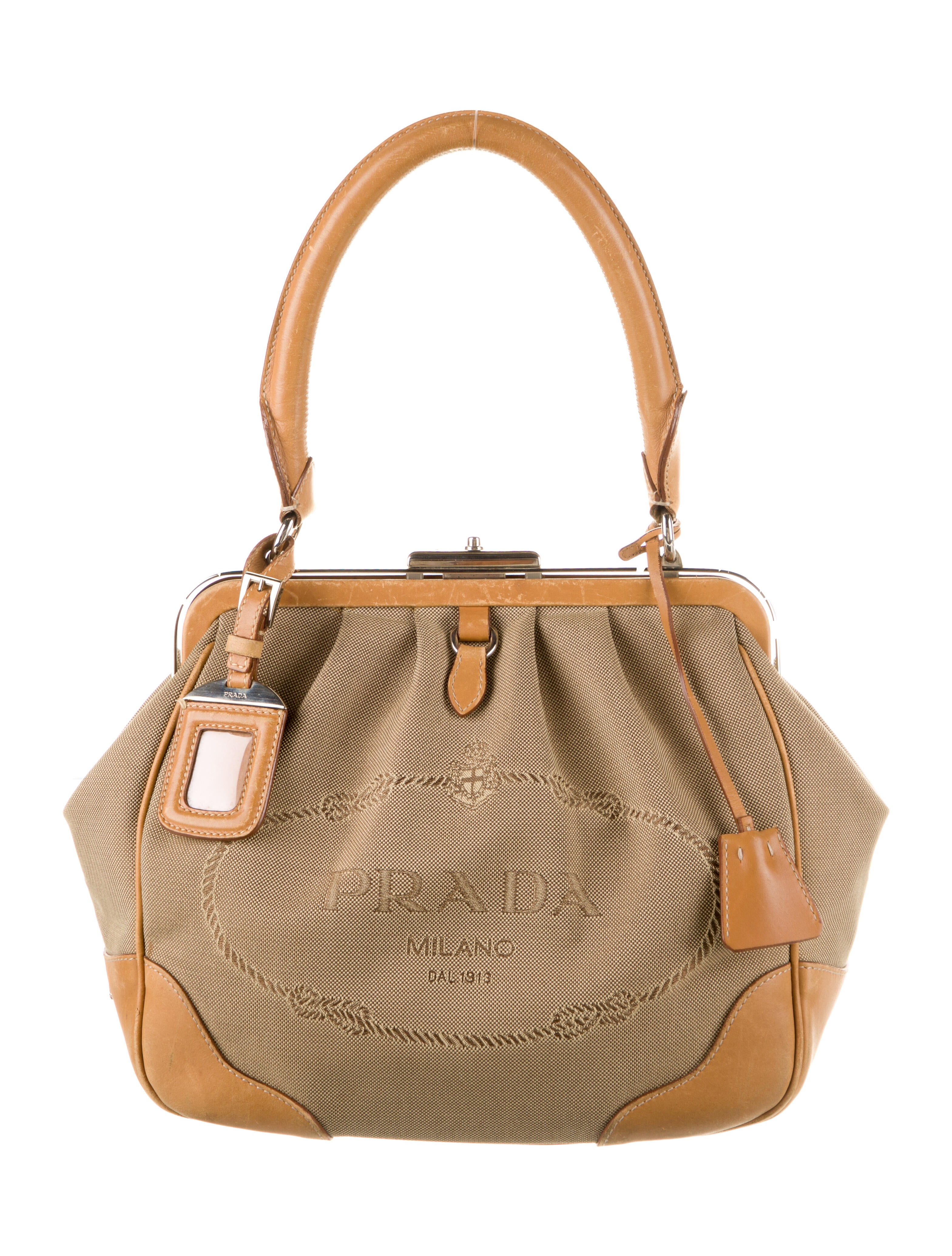 Prada Canvas Handle Bag - Neutrals Handle Bags, Handbags - PRA154803 ...