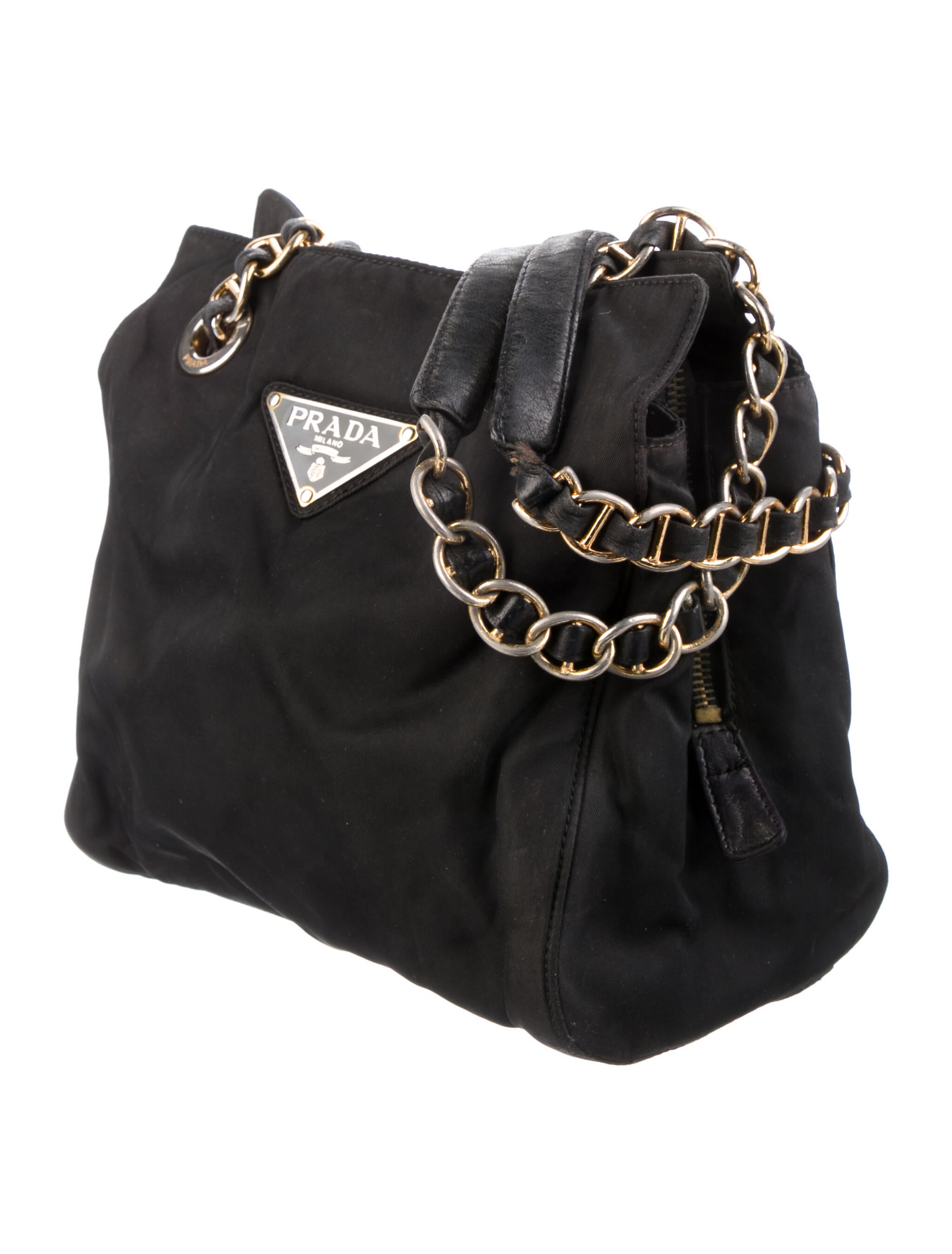 Prada Vintage Mini Quilted Tessuto Chain Bag - Black Shoulder Bags ...