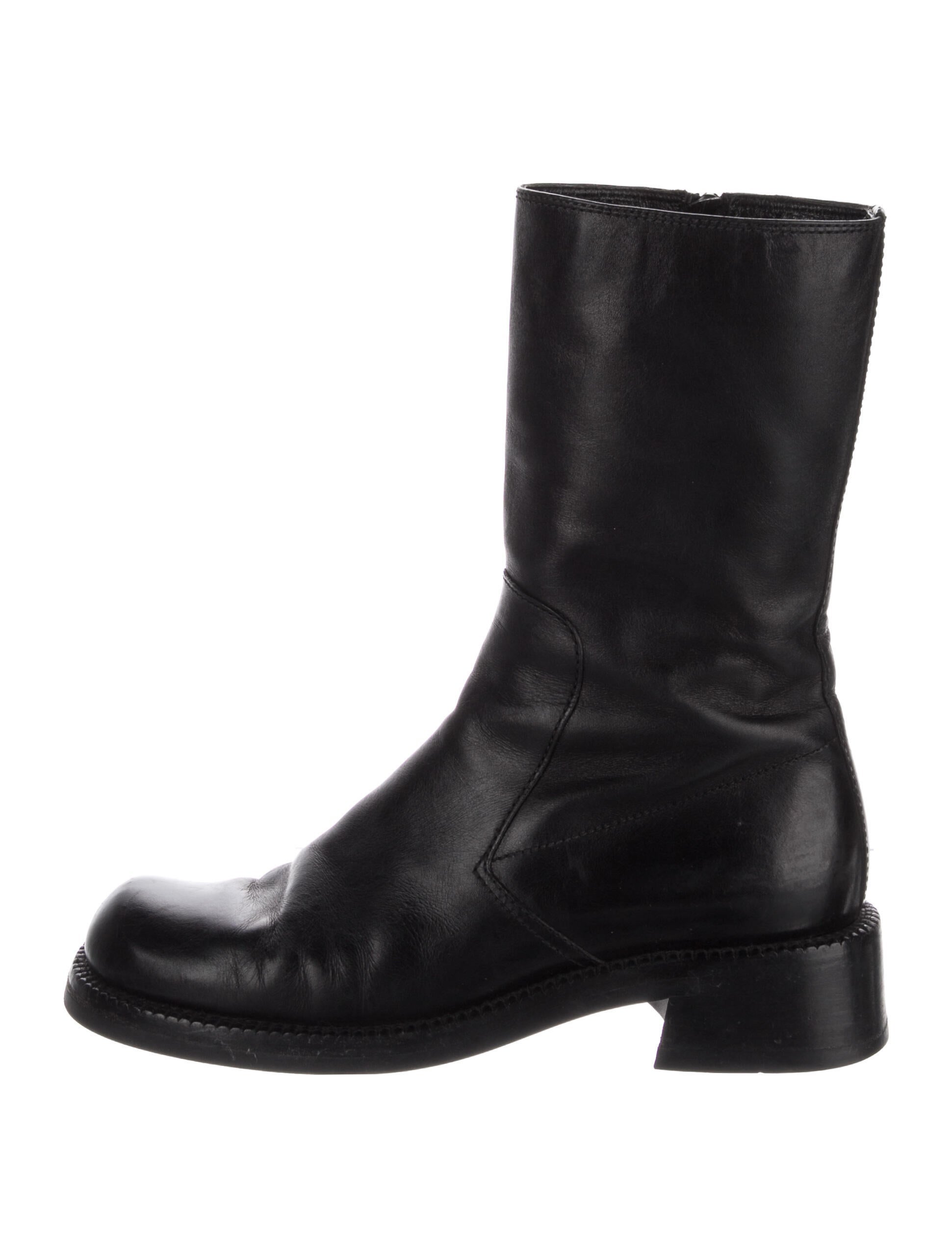 Prada Leather Riding Boots - Black Boots, Shoes - PRA745591 | The RealReal