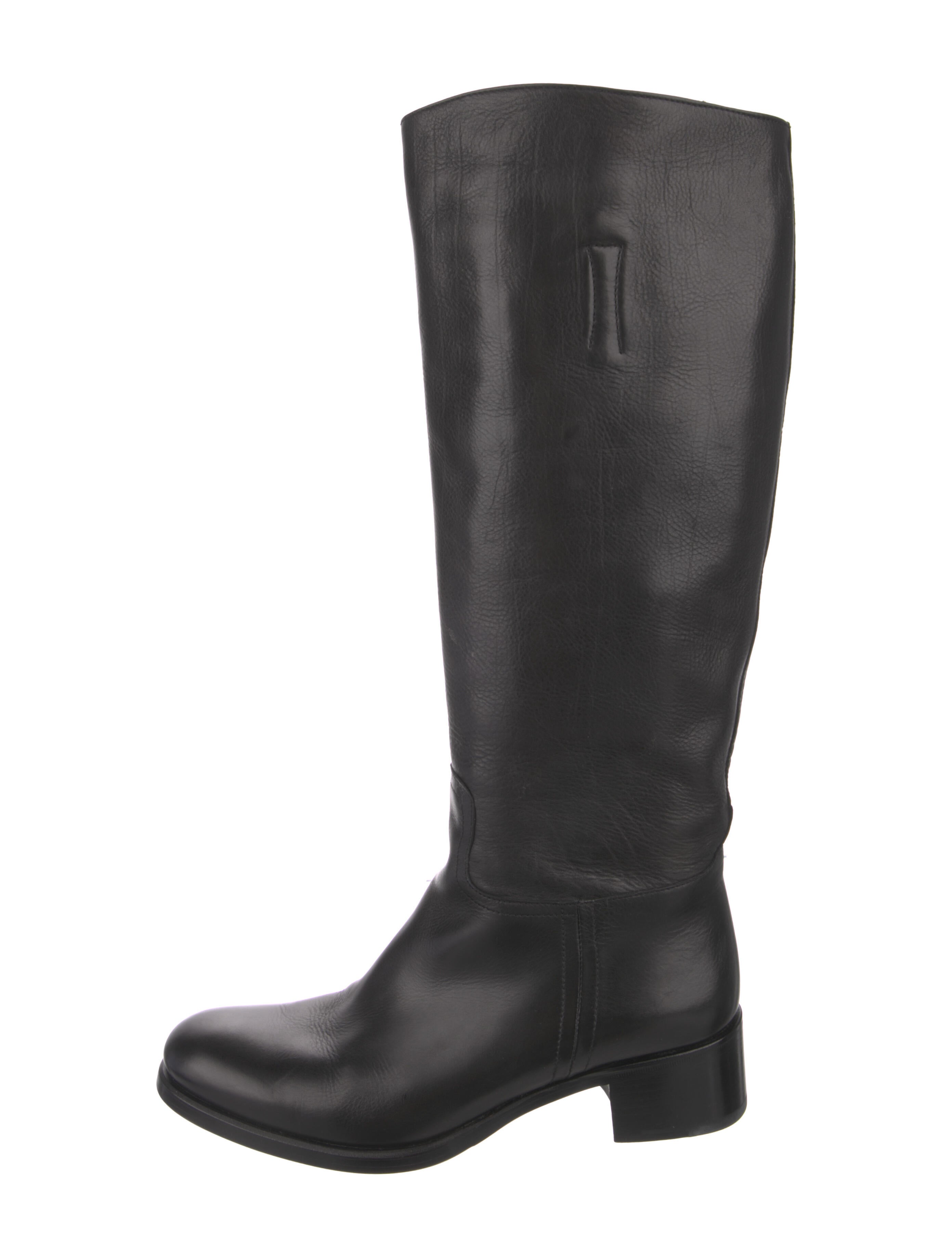 Prada Leather Riding Boots - Black Boots, Shoes - PRA745743 | The RealReal