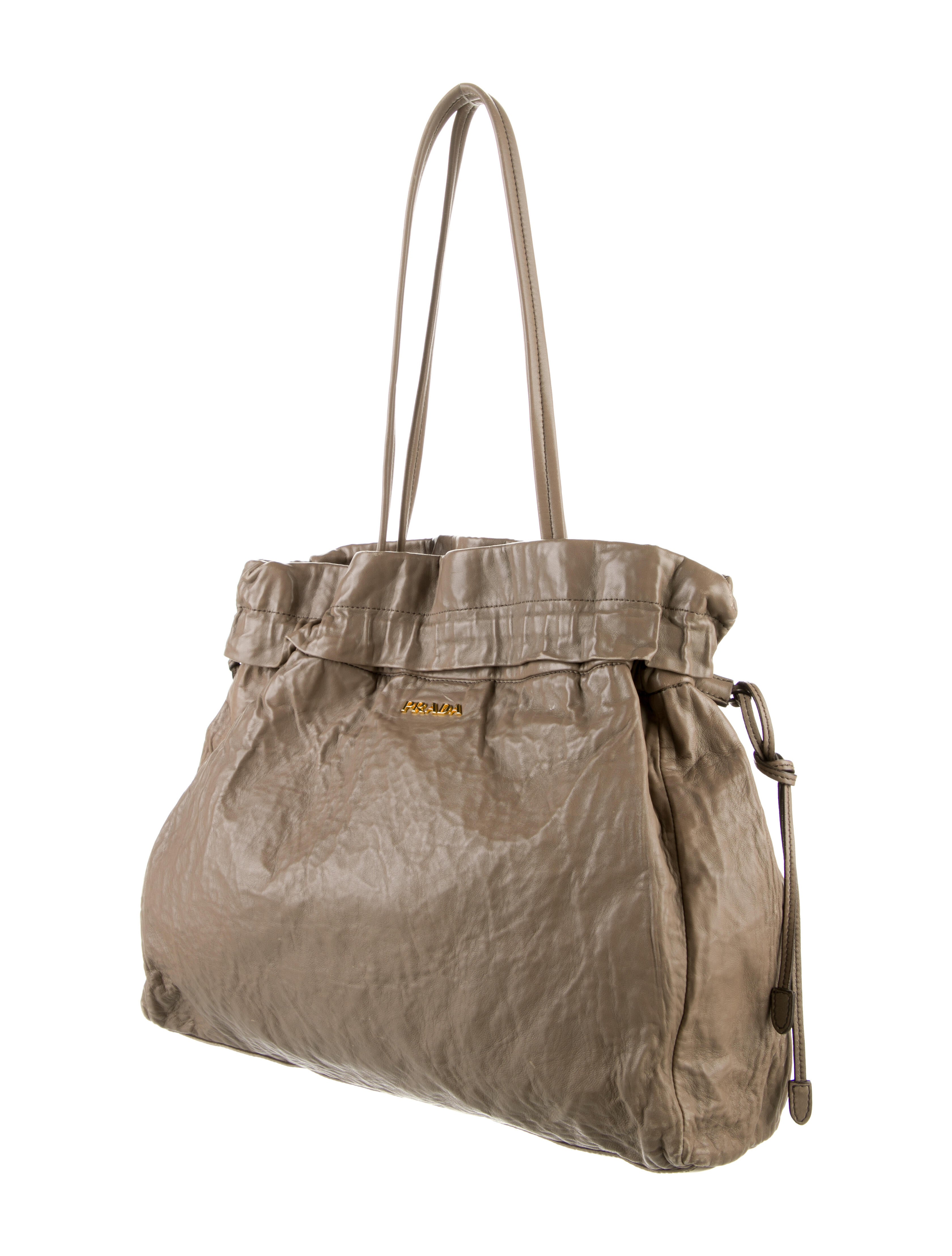 Prada Vintage Jersey Plastic Shoulder Handle Bag - Brown Shoulder Bags ...