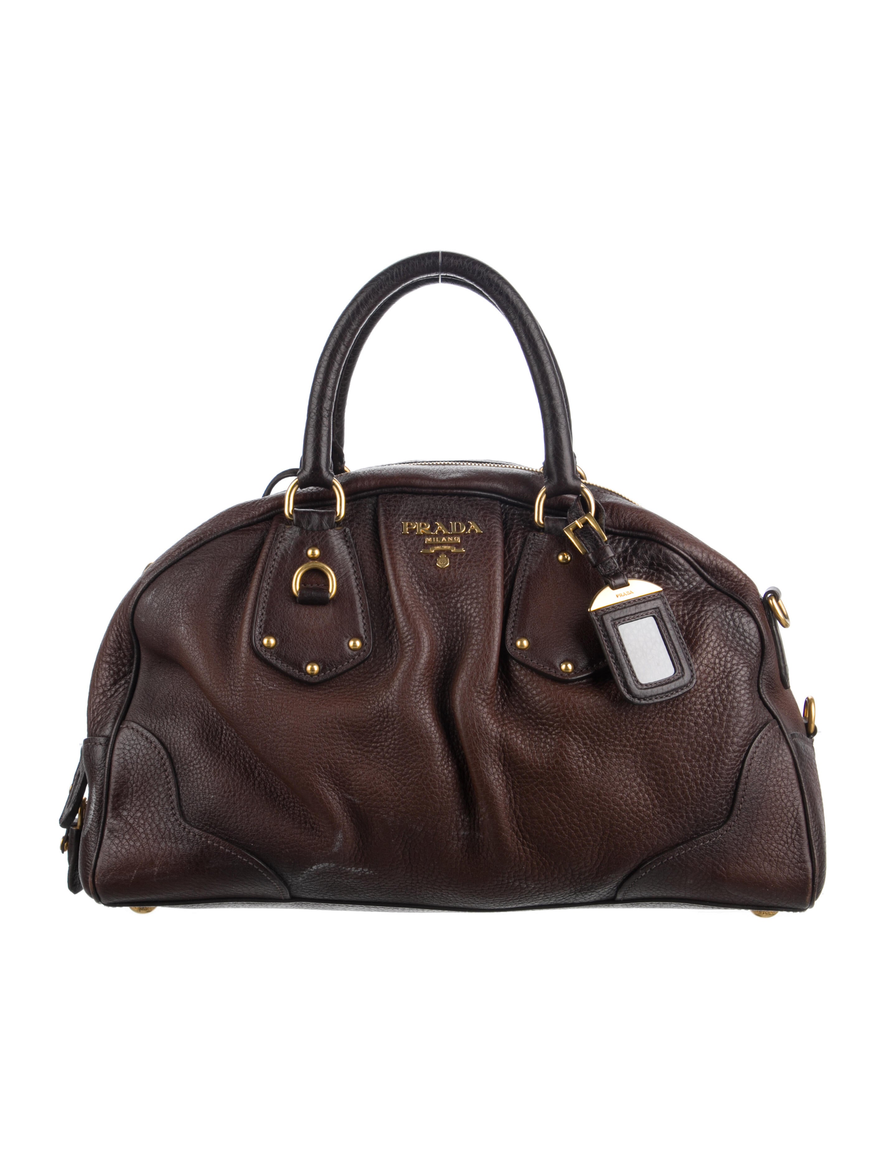 Prada Cervo Antik Handle Bag - Brown Handle Bags, Handbags - PRA747967 ...
