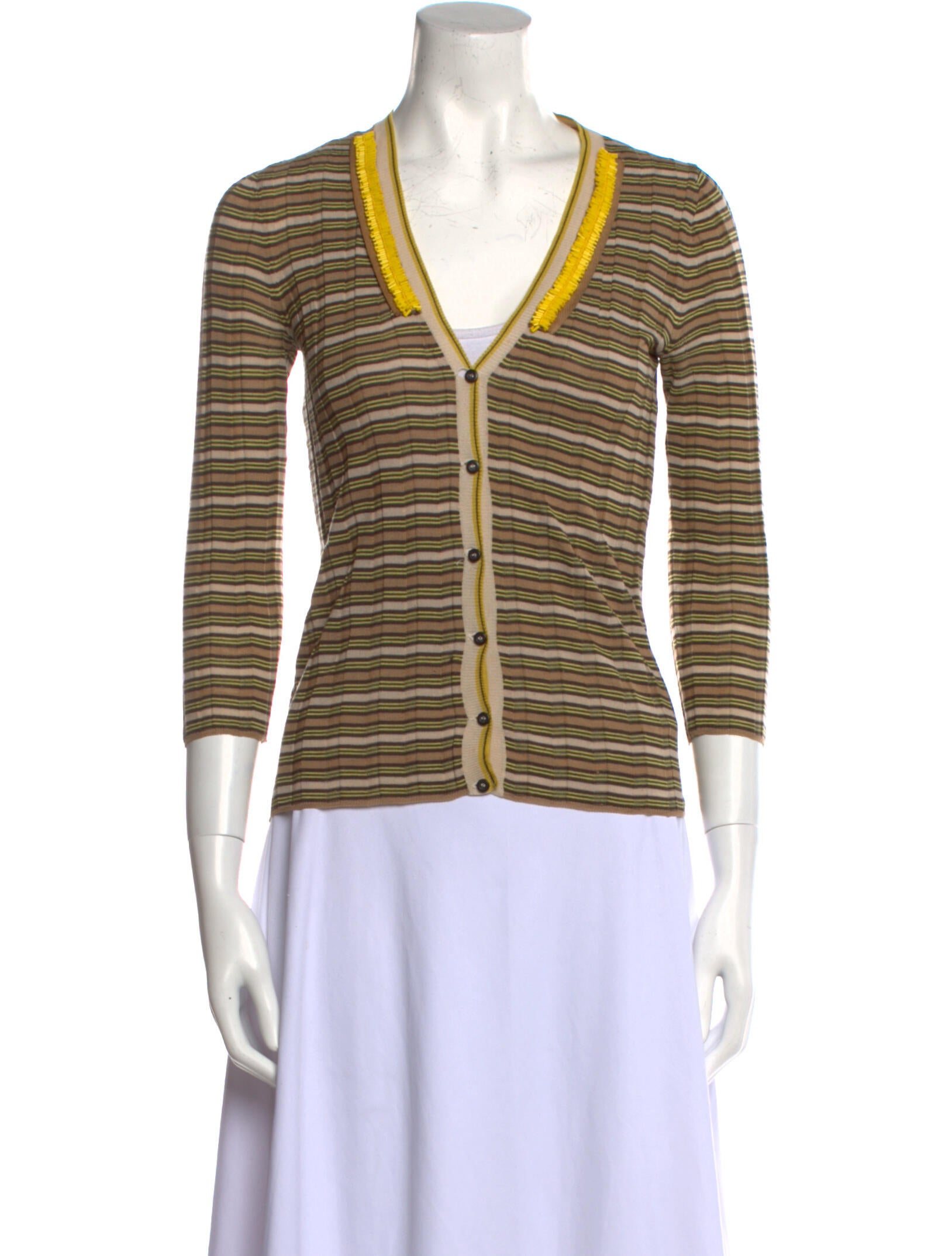 Prada Patterned Embellished Sweater - Orange Knitwear, Clothing ...