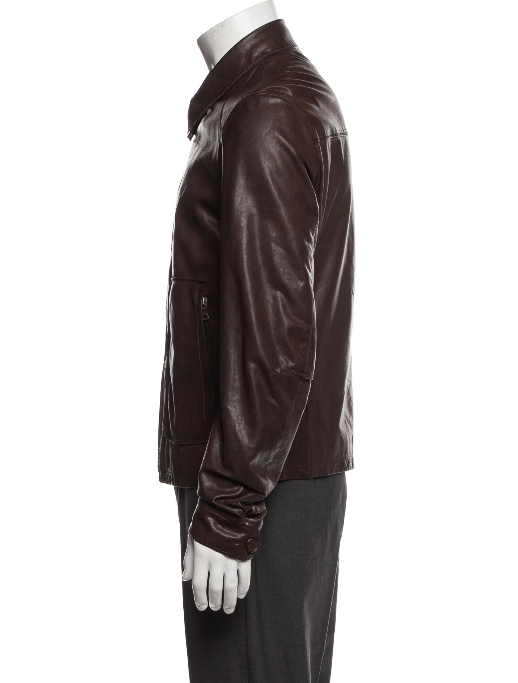 Prada Vintage Late 1990's - Early 2000's Moto Jacket - Brown Outerwear ...