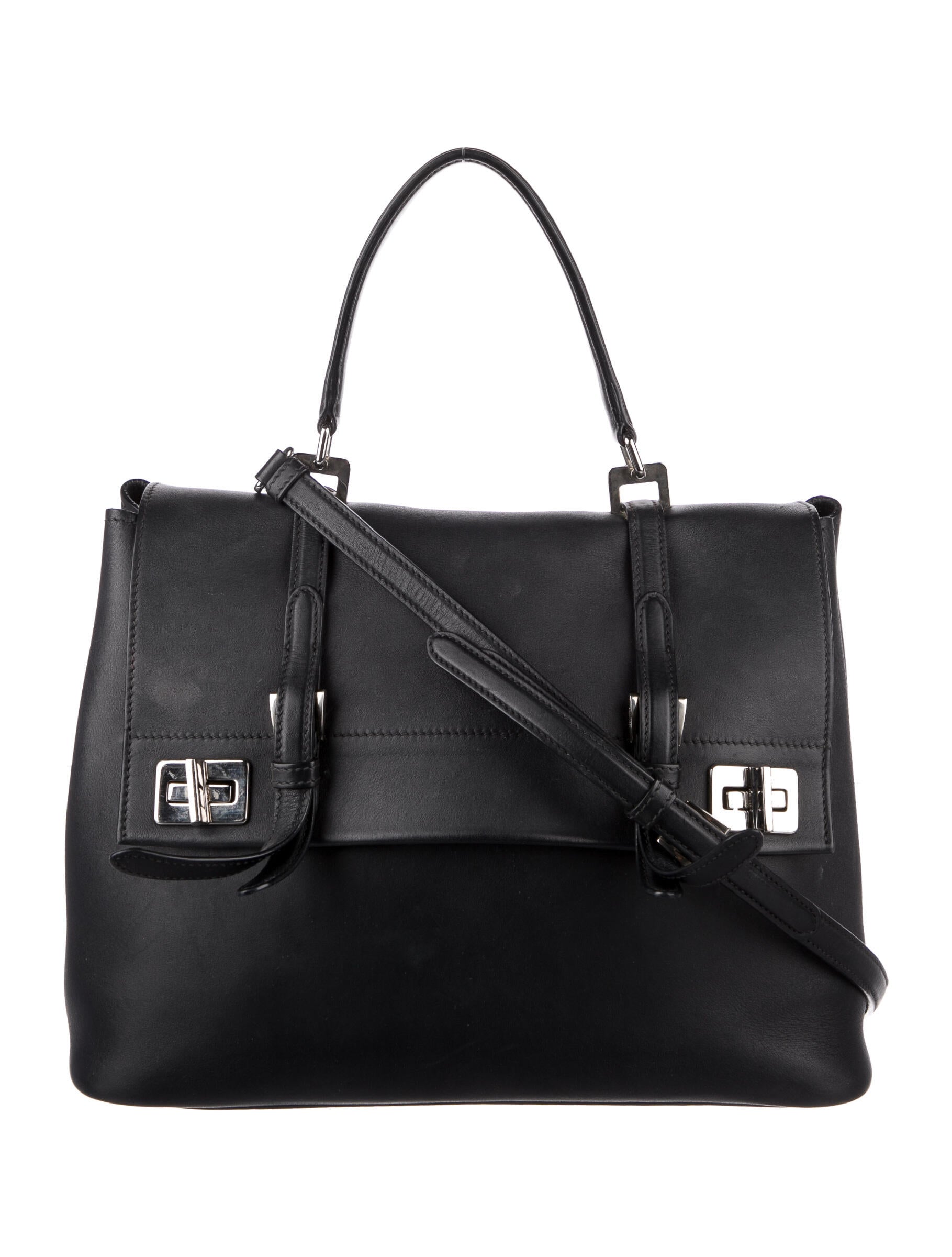 Prada City Calf Margit Bag - Black Handle Bags, Handbags - PRA739771 ...